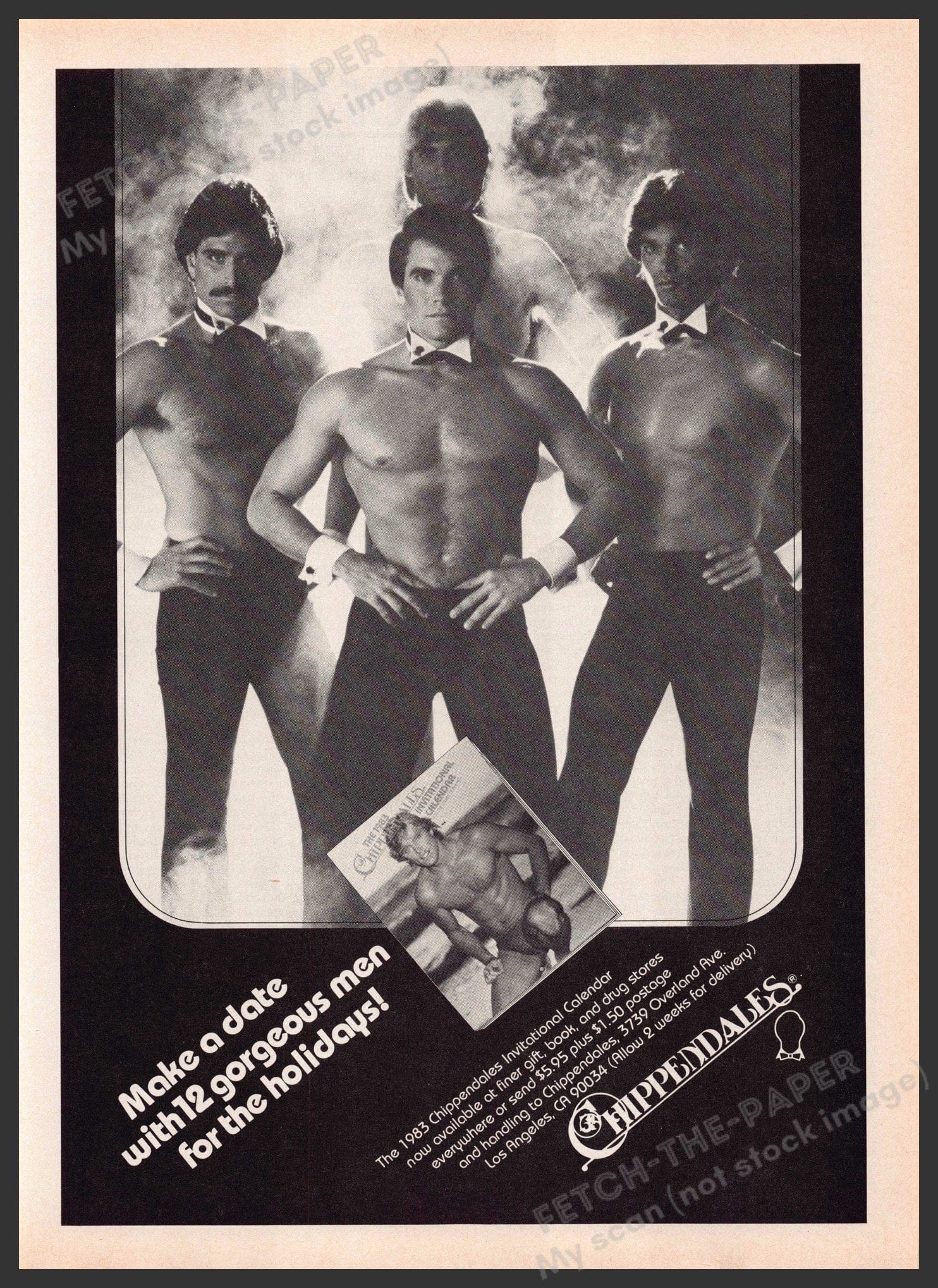 Chippendales Male Dancers 1980s Print Ad — Fetch-the-Paper
