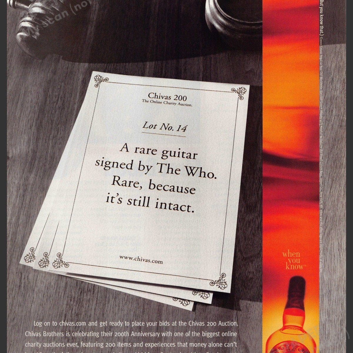 Chivas Regal 2000s Print Advertisement 2001 eBay Charity Auction Promo ...