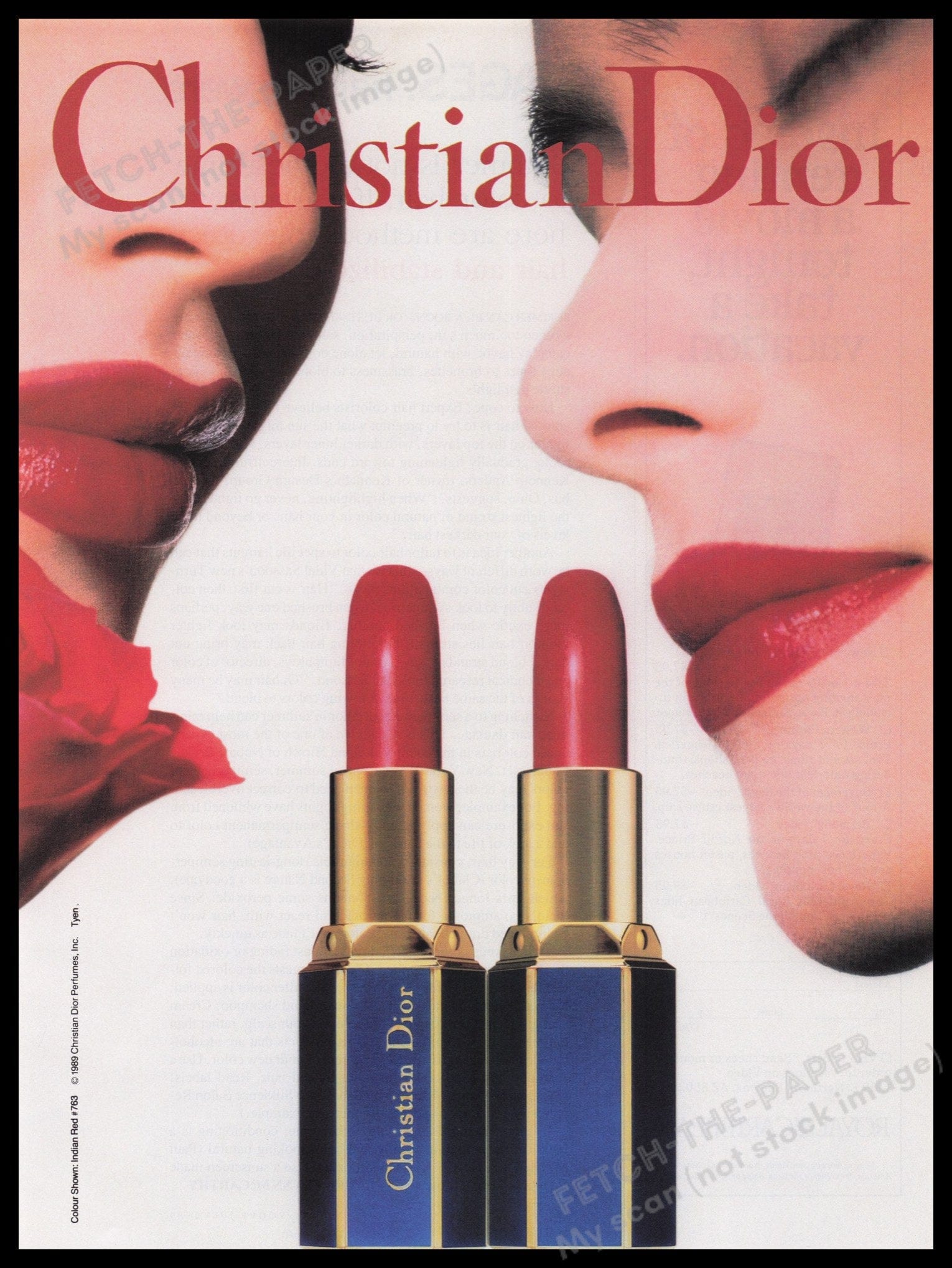 Christian Dior Lipstick 1980s Print Advertisement Ad 1989 Models Lips ...