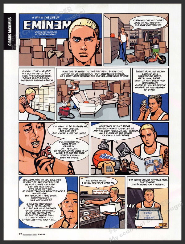 Circus Maximus Eminem Comic Strip Ad 2000s Print 8.5x11 — Fetch-the-Paper