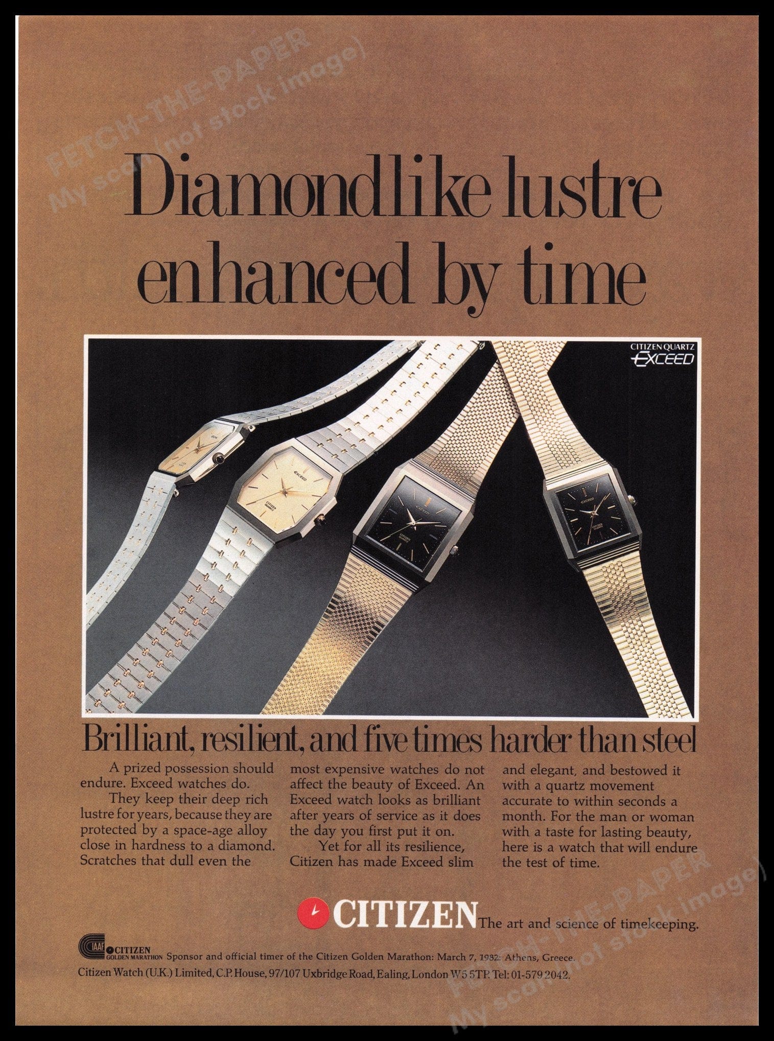 Citizen Exceed Watch 1982 Vintage Print Ad - Elegant & Durable — Fetch ...