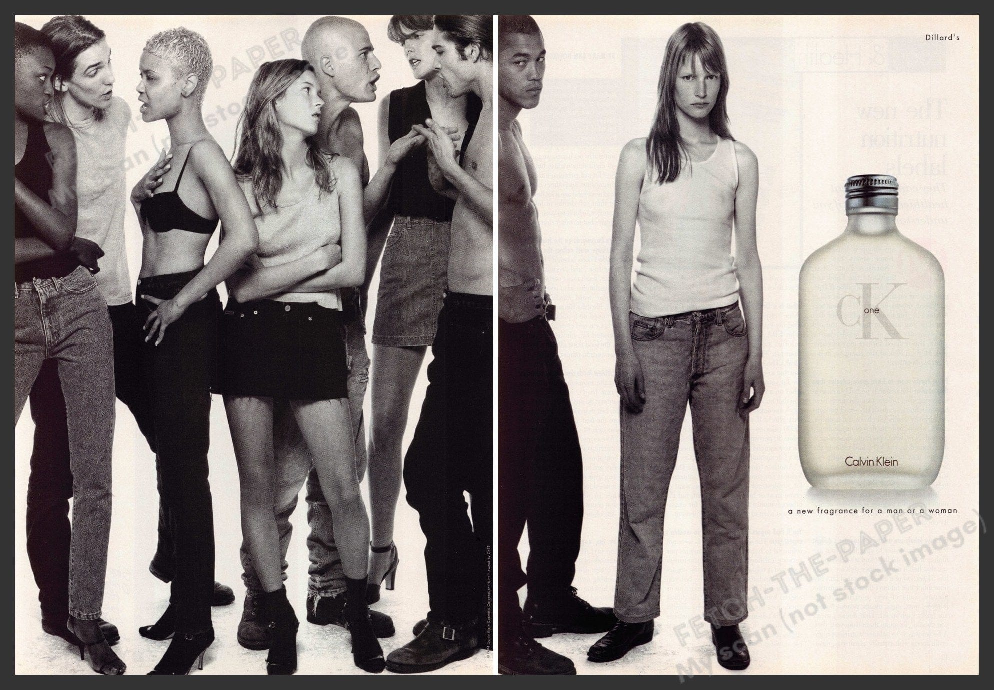 1994 CK One Calvin Klein Print Ad - Diverse Models, Unisex Fragrance ...
