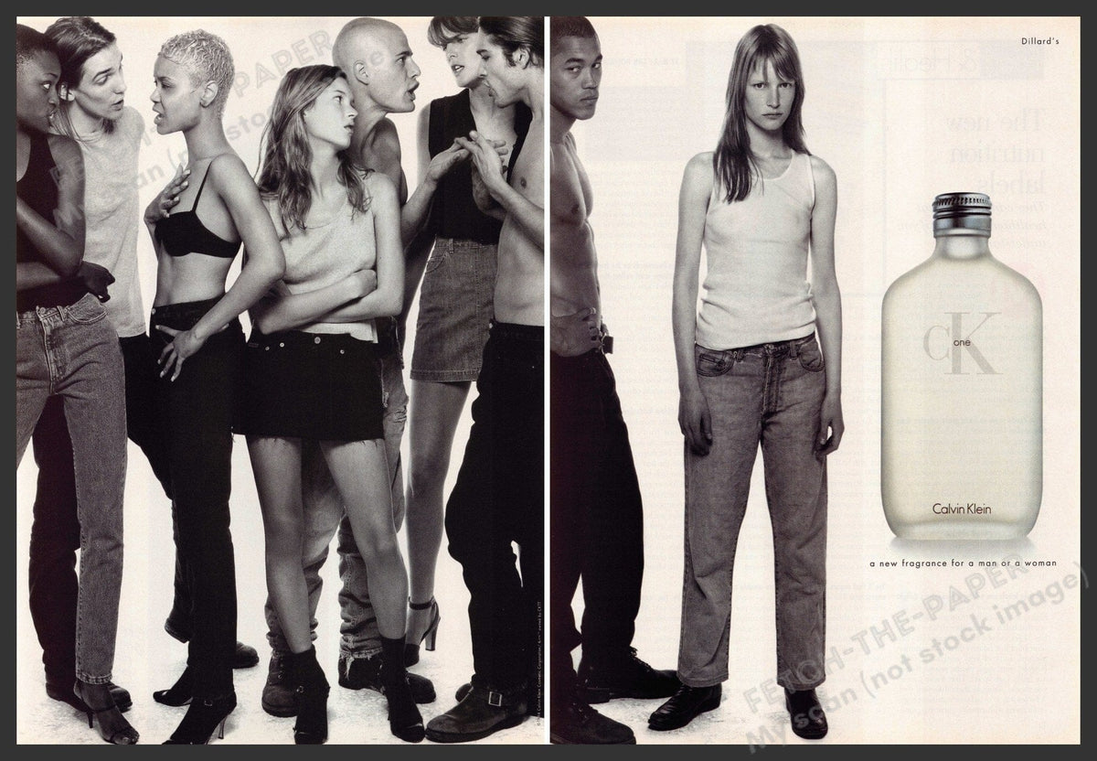 CK One 1990s Print Advertisement Ad 1994 Group Models Calvin Klein ...
