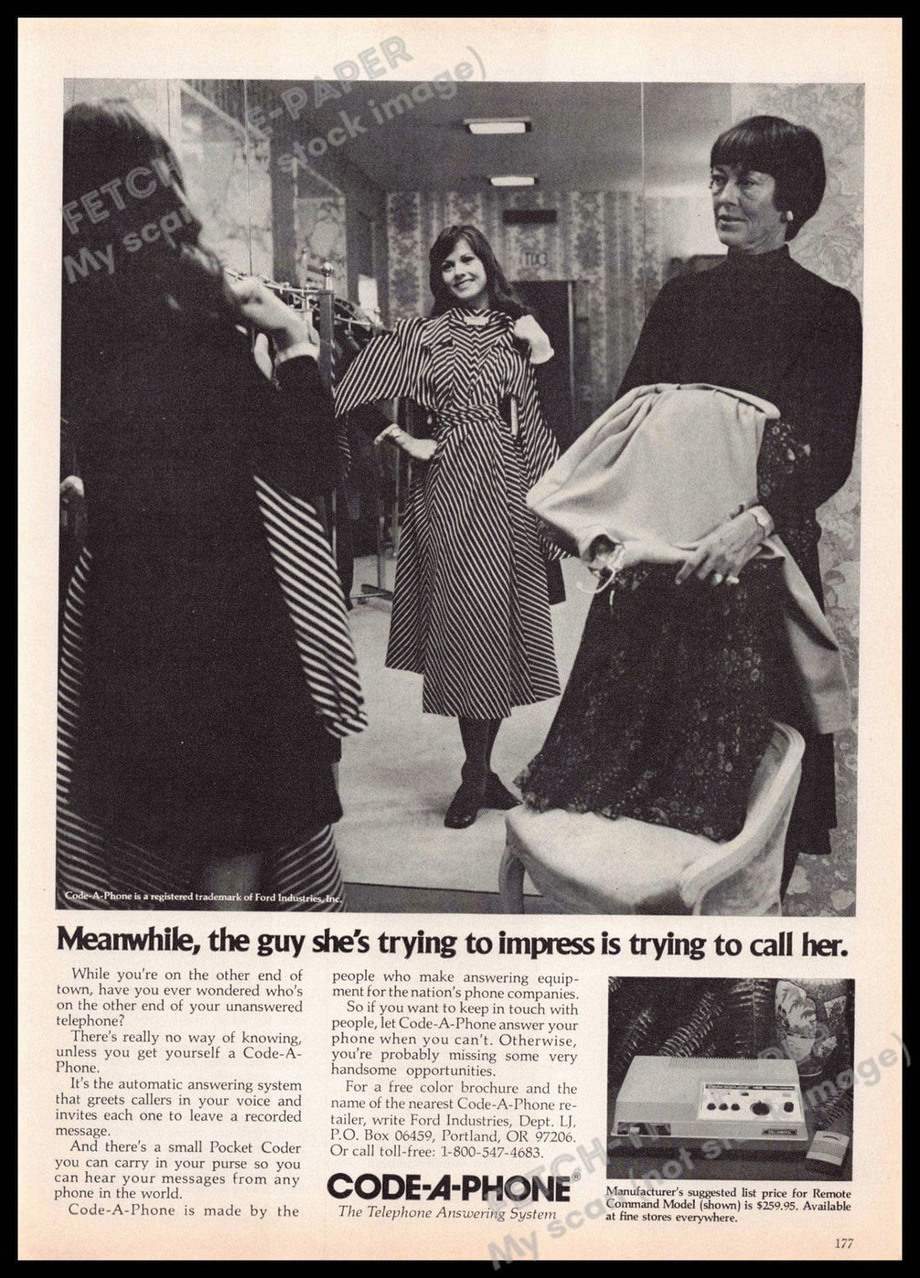 Vintage 1977 Code-a-Phone Print Ad - Telephone Answering System — Fetch ...
