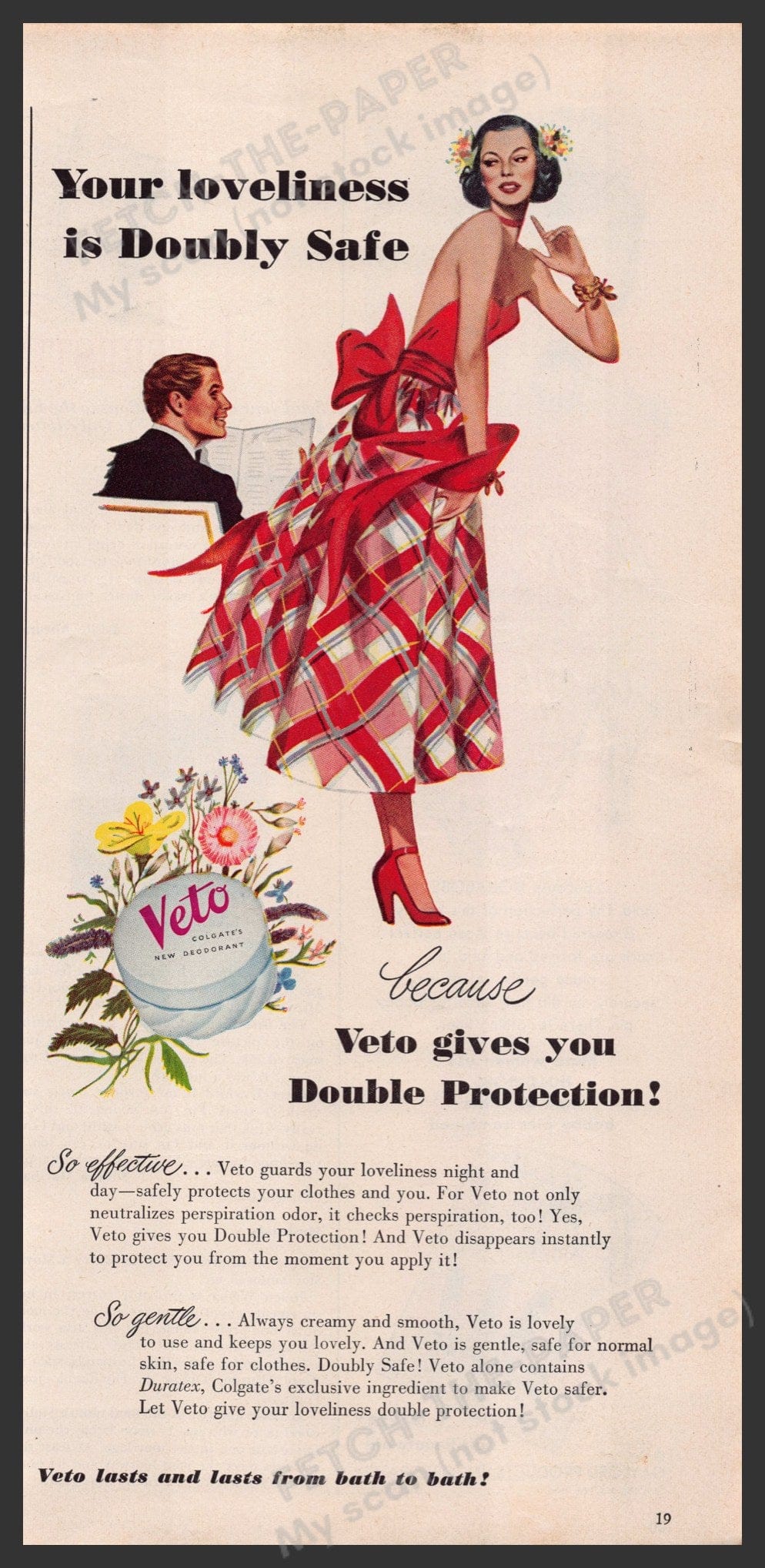 Colgate Veto Deodorant Loveliness 1940s Print Advertisement Ad 1949 ...