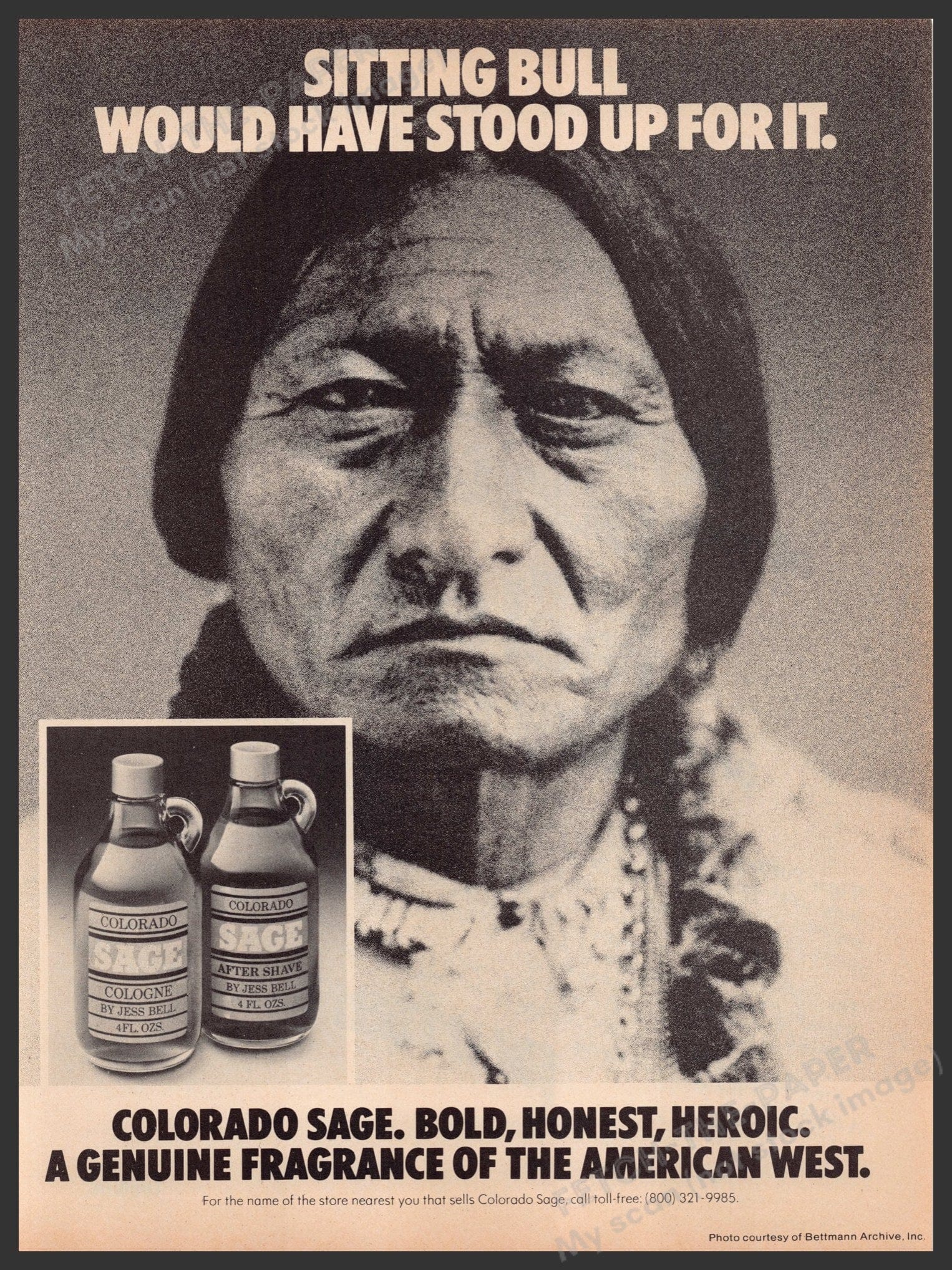 Colorado Sage Cologne 1978 Print Ad with Sitting Bull Image — Fetch-the ...