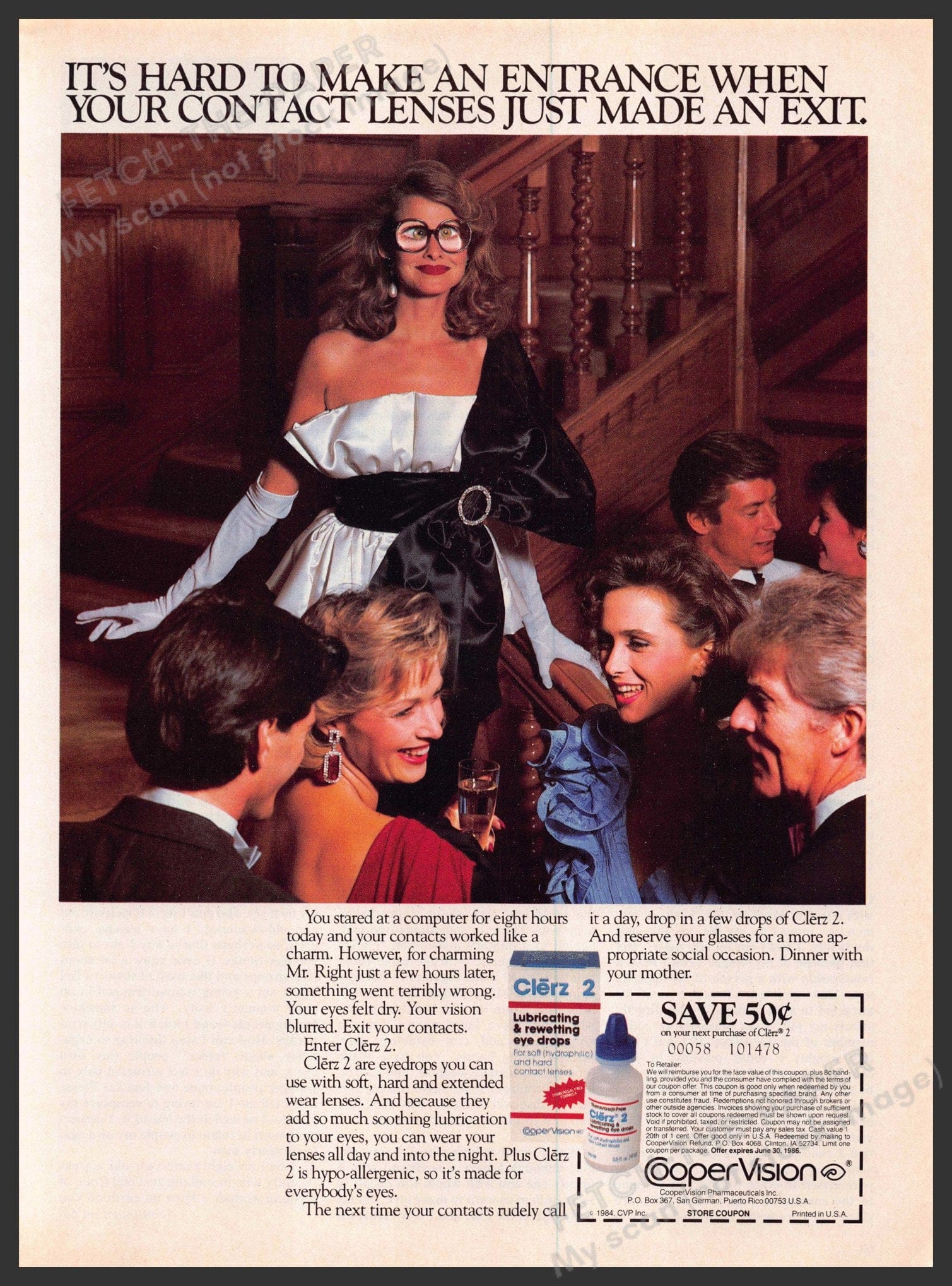 Cooper Vision Clerz 2 1985 Vintage Magazine Ad - Funny Eyes — Fetch-the ...