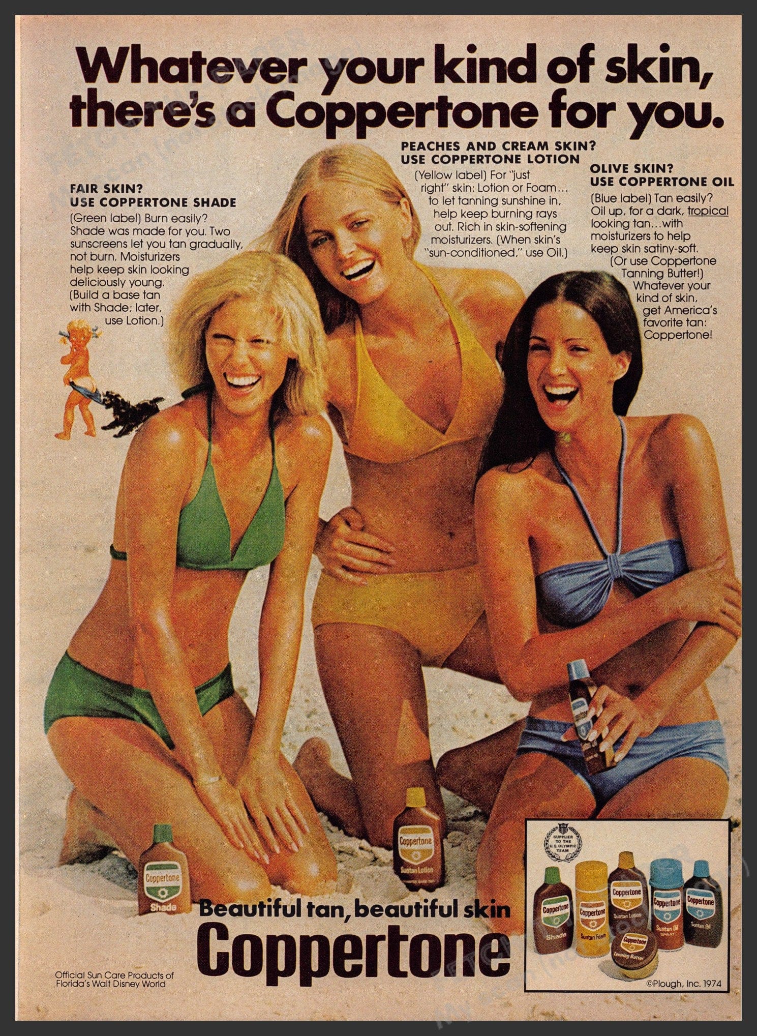 Vintage 1970s Coppertone Beach Ad - Original 1976 Print — Fetch-the-Paper