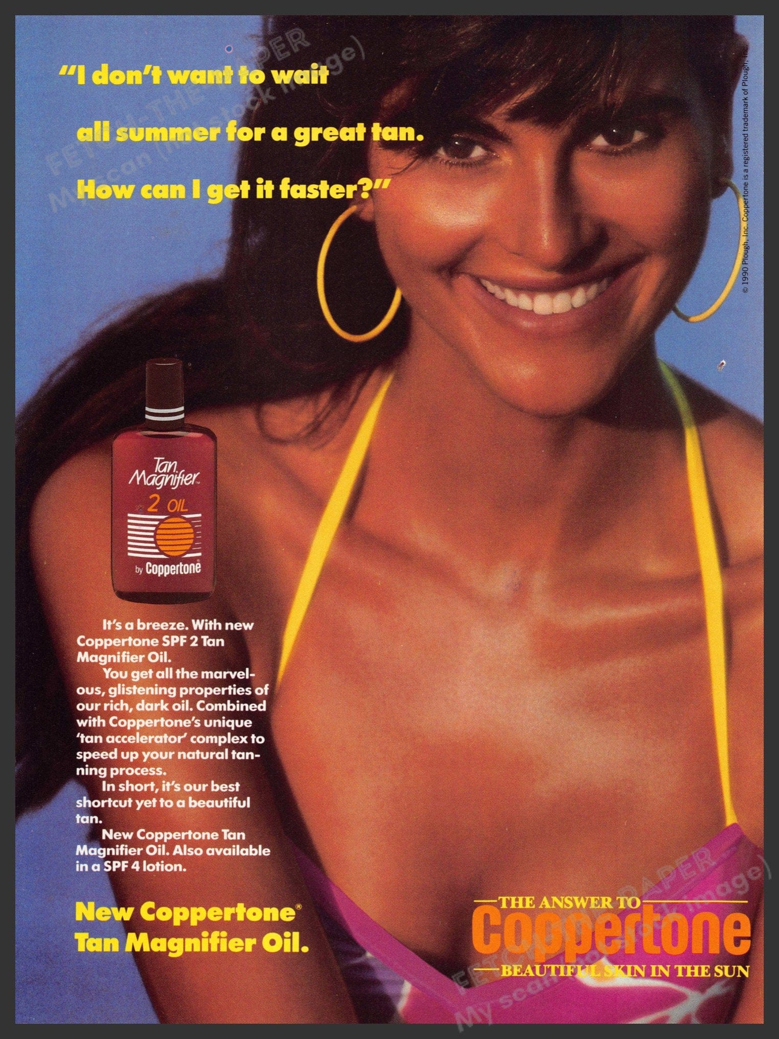 Coppertone 1990s Magazine Print Advertisement 1990 Tan Magnifier Skin — Fetch-the-Paper