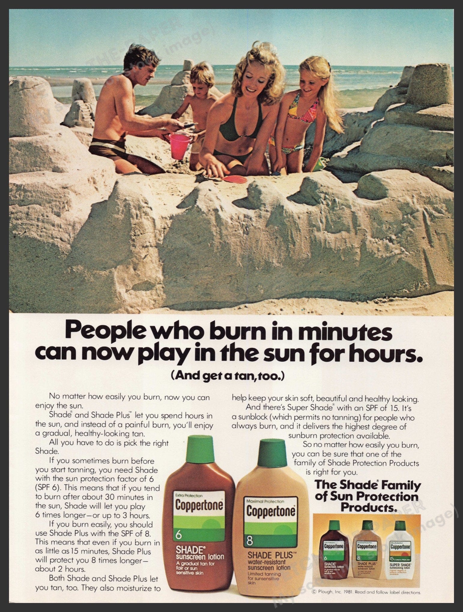 Coppertone Shade Family of Sunscreens 1980s Print Advertisement Ad 198 ...