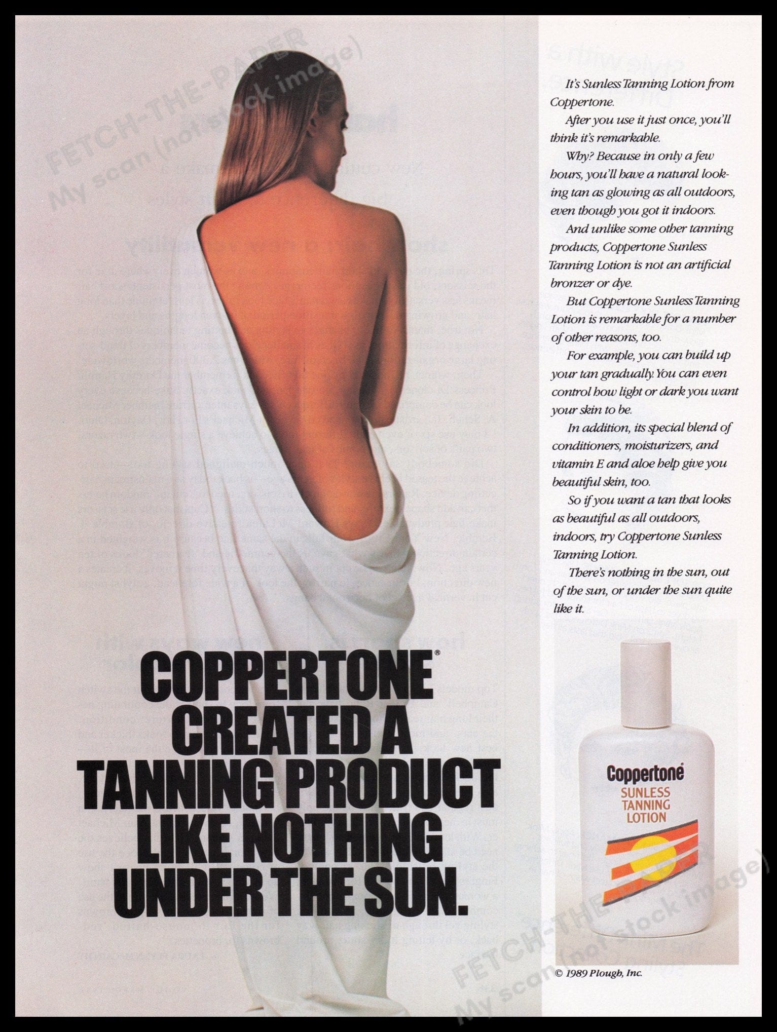 Coppertone Sunless Tanning Lotion 1980s Print Advertisement Ad 1989 Ba — Fetch-the-Paper