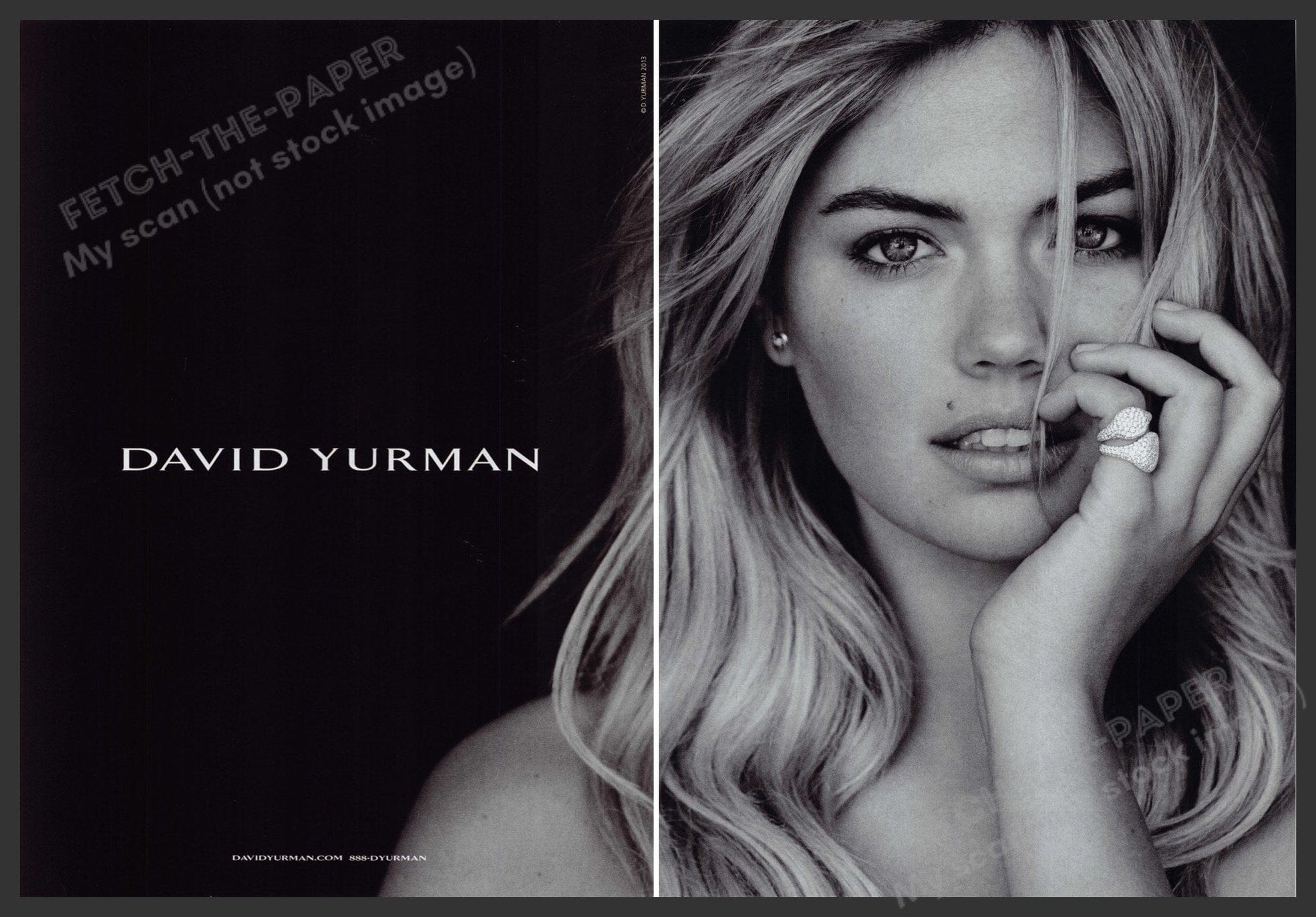 David Yurman Jewelry Kate Upton 2013 2-Page Ad — Fetch-the-Paper