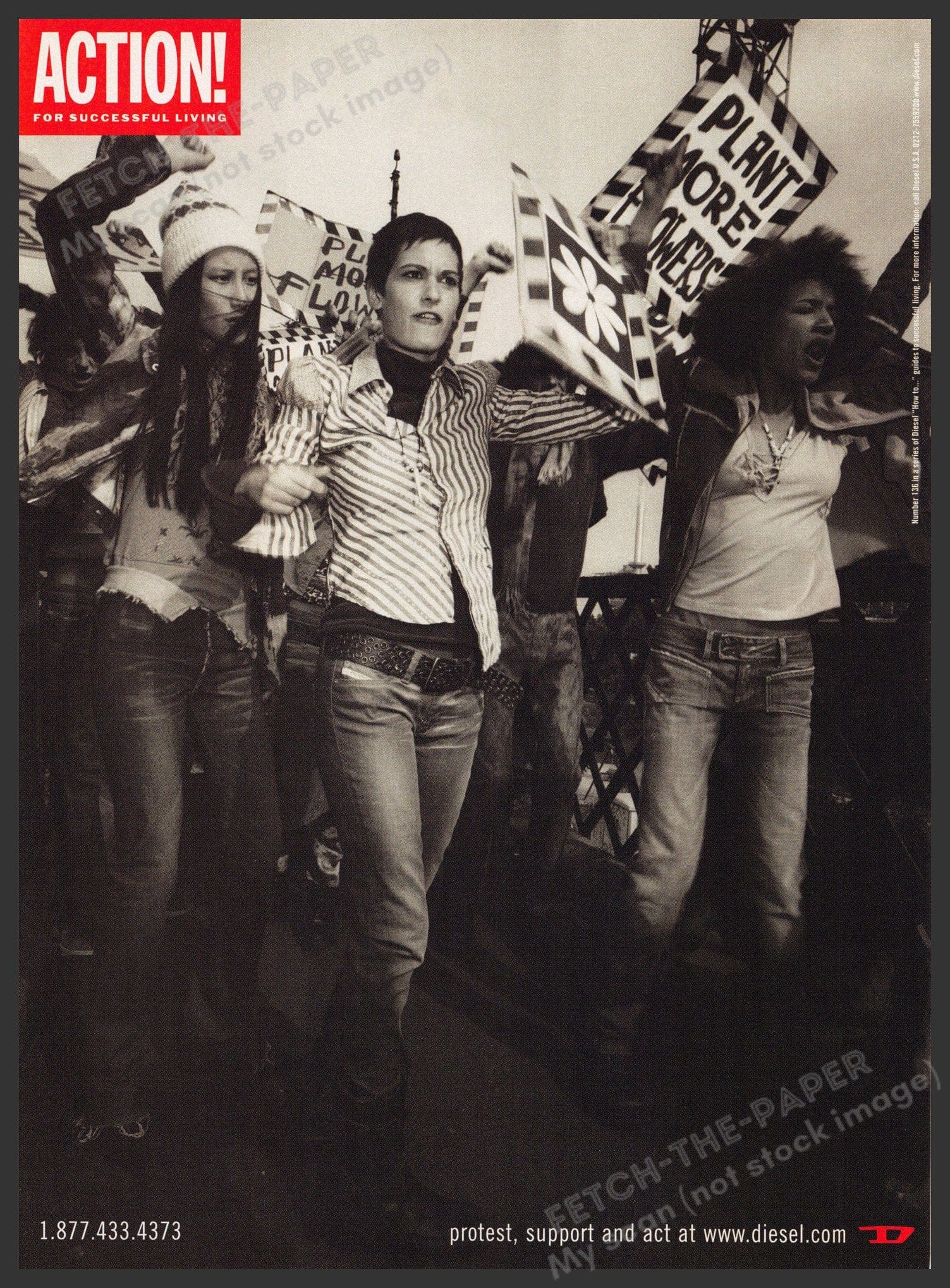 Diesel 2002 Print Ad - Protestors in Trendy Jeans — Fetch-the-Paper