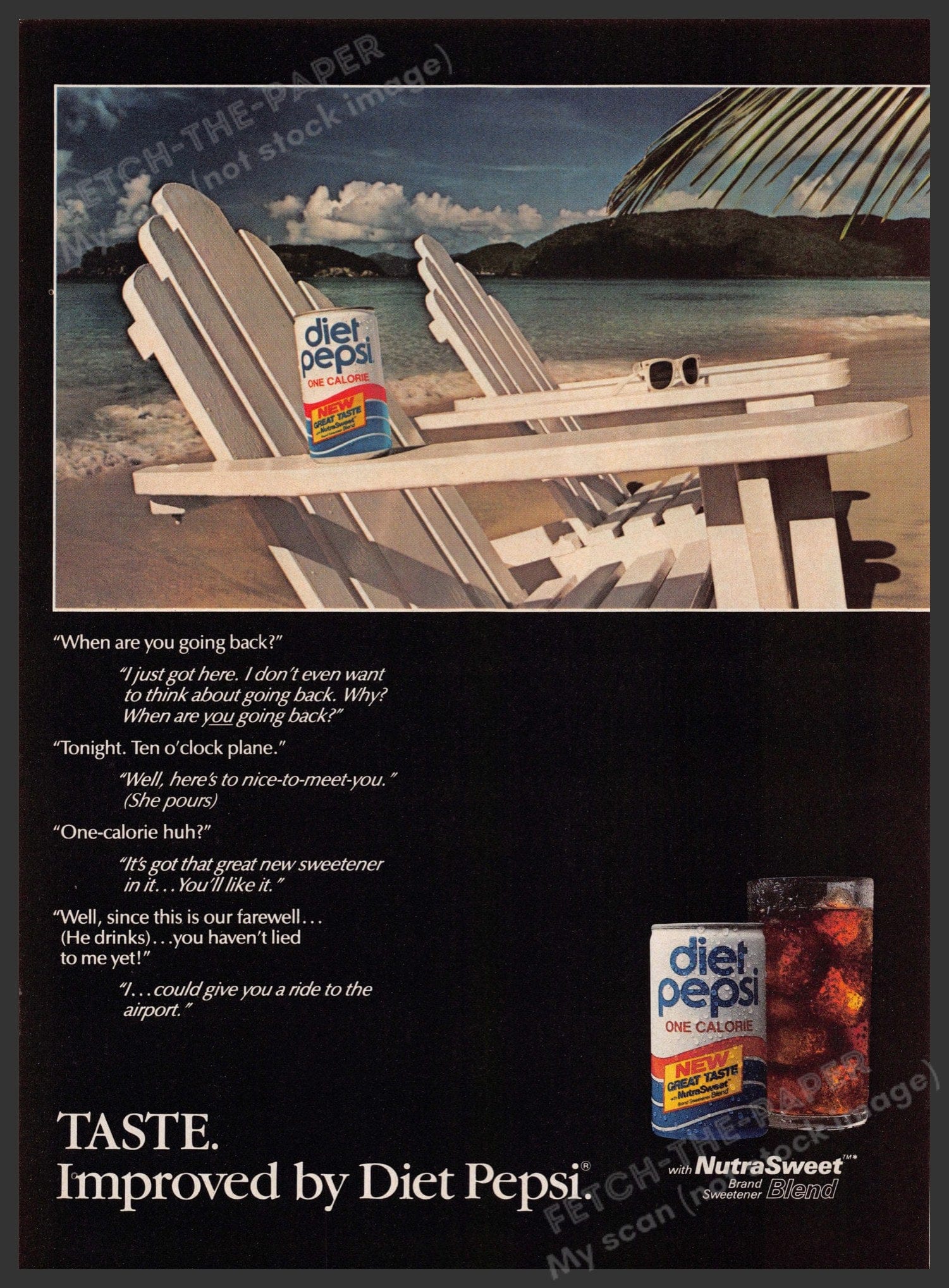 Diet Pepsi Soda 1980s Print Advertisement 1984 — Fetch-the-Paper