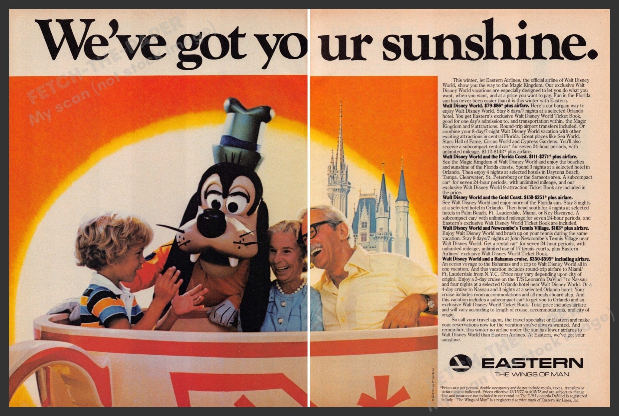 Eastern Airlines Walt Disney World 1970s Print Advertisement (2 Page ...