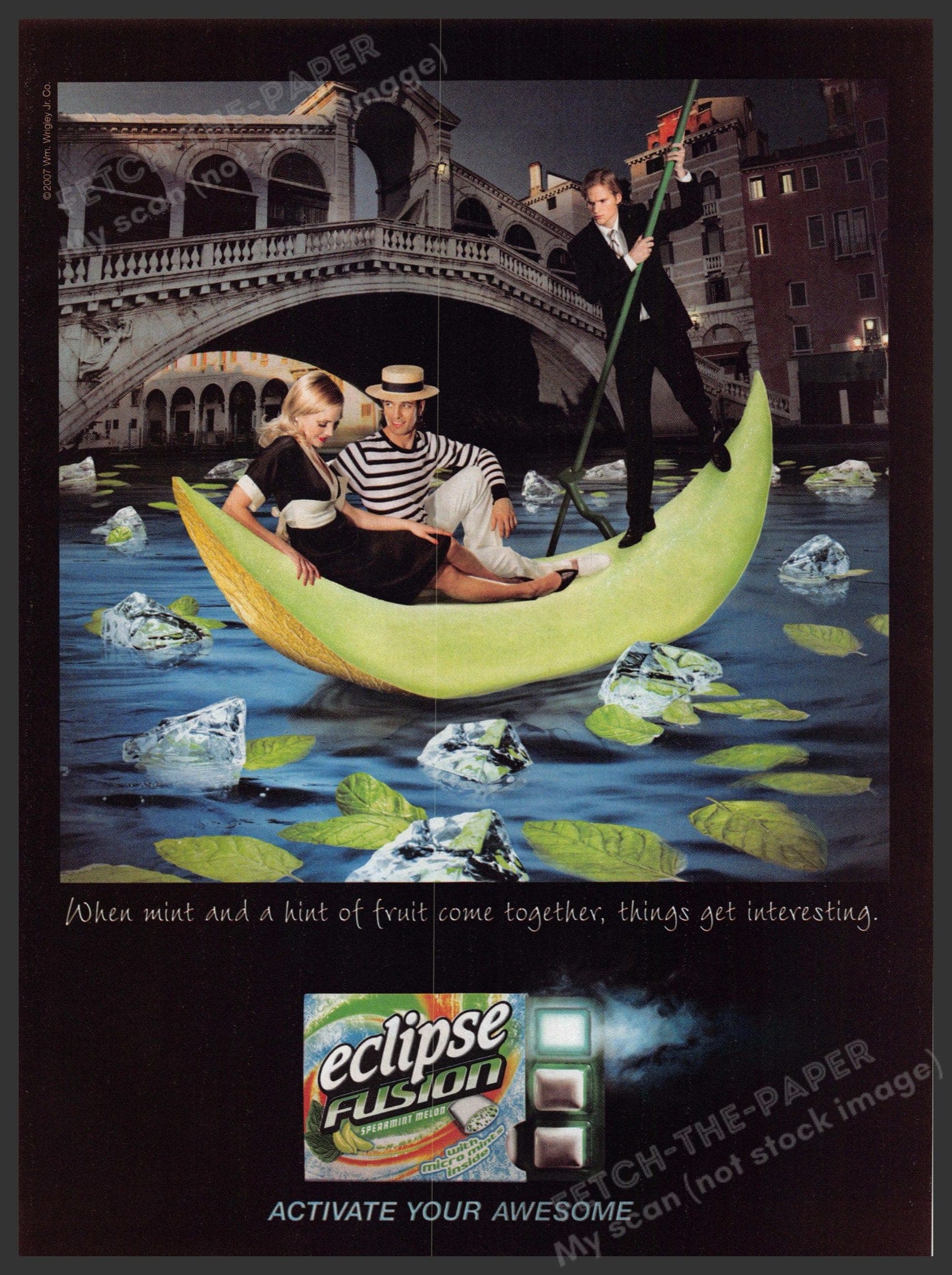 Vintage 2007 Eclipse Fusion Print Ad - Venice Gondola Scene — Fetch-the-Paper
