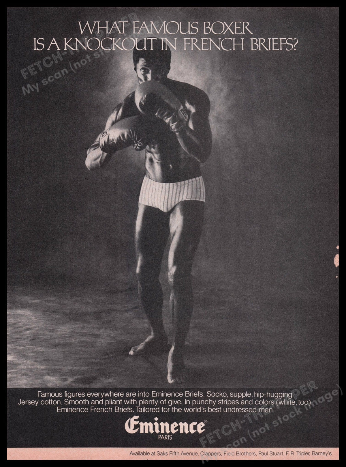 Vintage 1980s Eminence Briefs Ad with Boxer - Men's Underwear — Fetch ...