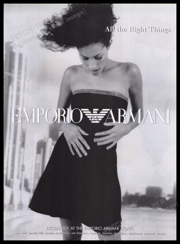 Emporio Armani Clothing 1990s Print Advertisement Ad 1998 Shoulders Mo ...