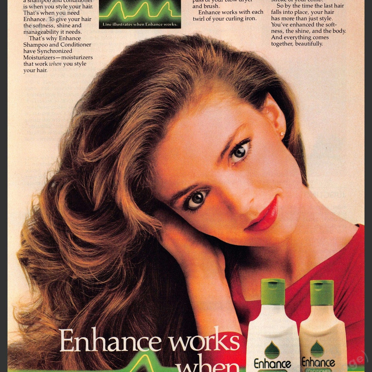 Enhance Hair Products 1980s Print Ad — Fetch-the-Paper