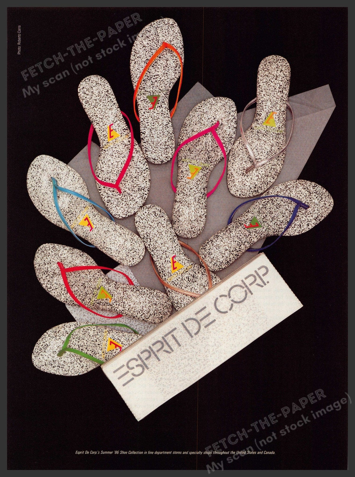 Esprit Shoes Flip Flops 1980s Print Advertisement Ad 1986 — Fetch-the-Paper