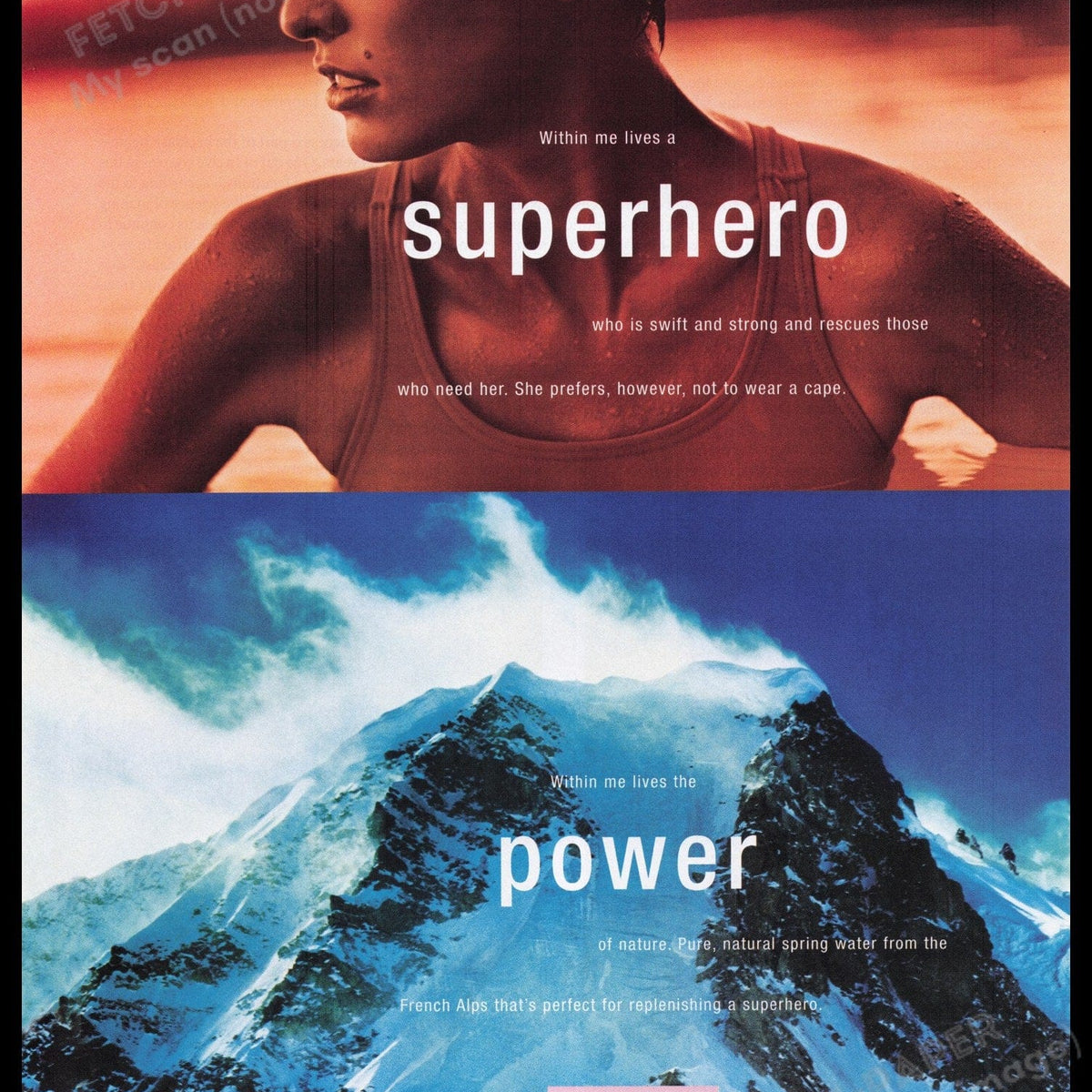 Evian Water 1990s Print Advertisement Ad 1998 Superhero Power — Fetch ...