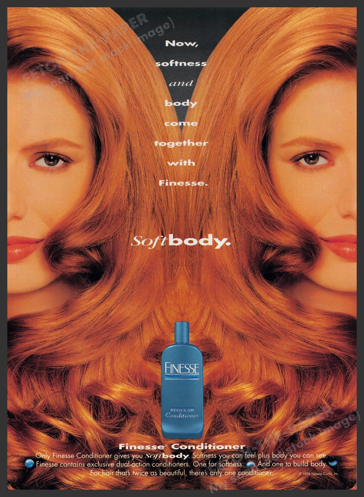 Finesse Hair Care 1995 Print Ad - Soft & Voluminous Hair — Fetch-the-Paper
