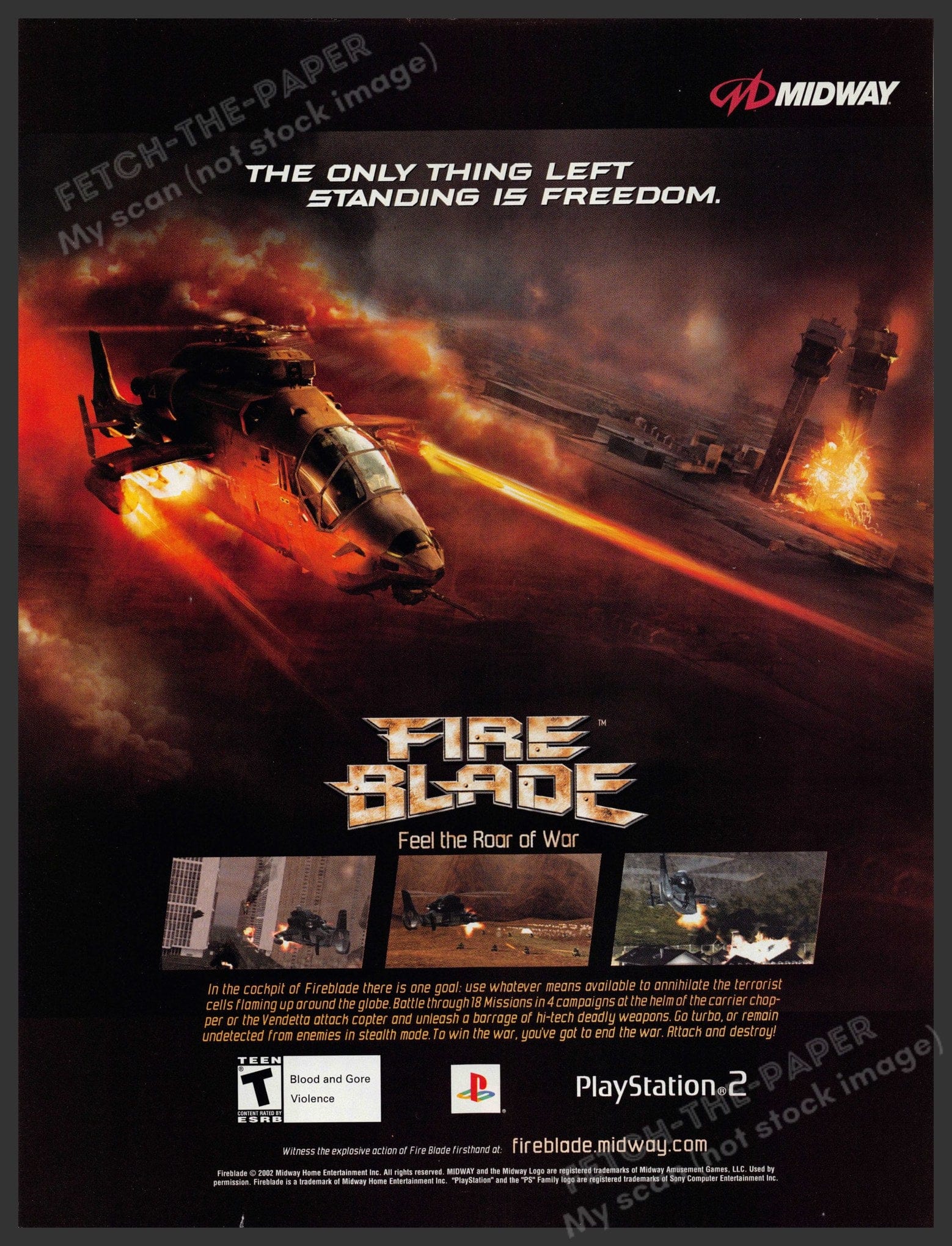 Fire Blade 2000s Video Game Print Advertisement 2002 "Feel the Roar of — Fetch-the-Paper