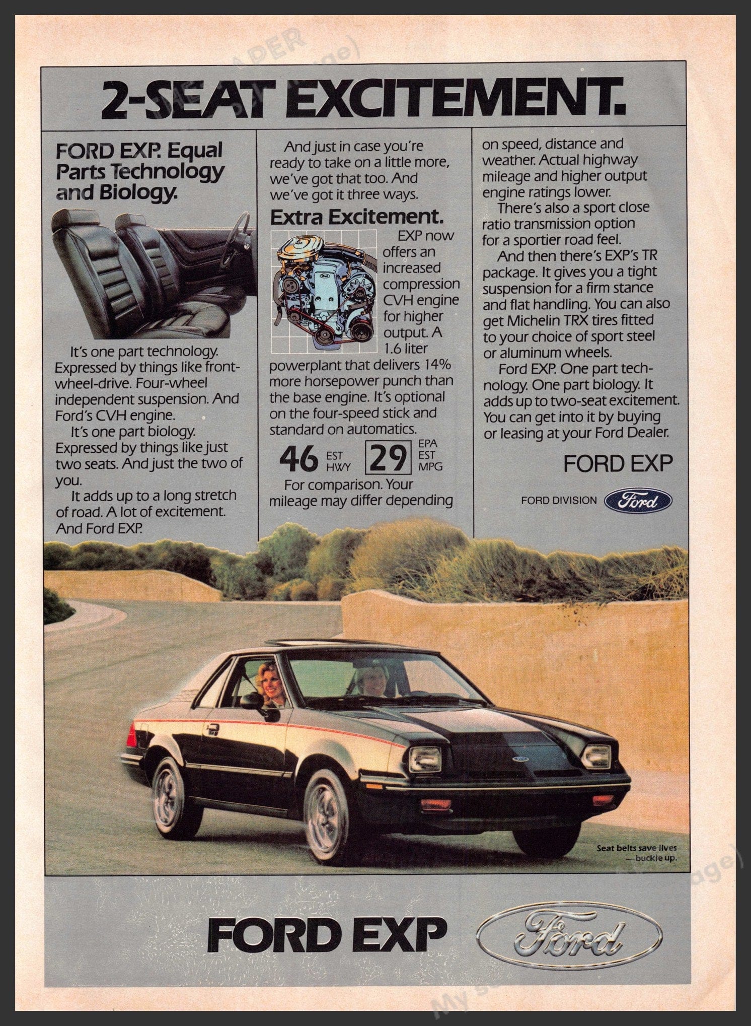 Ford EXP 1980s Print Ad — Fetch-the-Paper