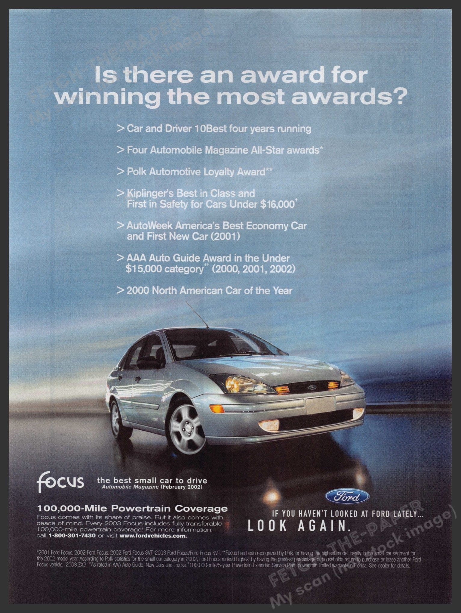 Ford Focus Car Most Awards 2000s Print Advertisement Ad 2003 — Fetch ...