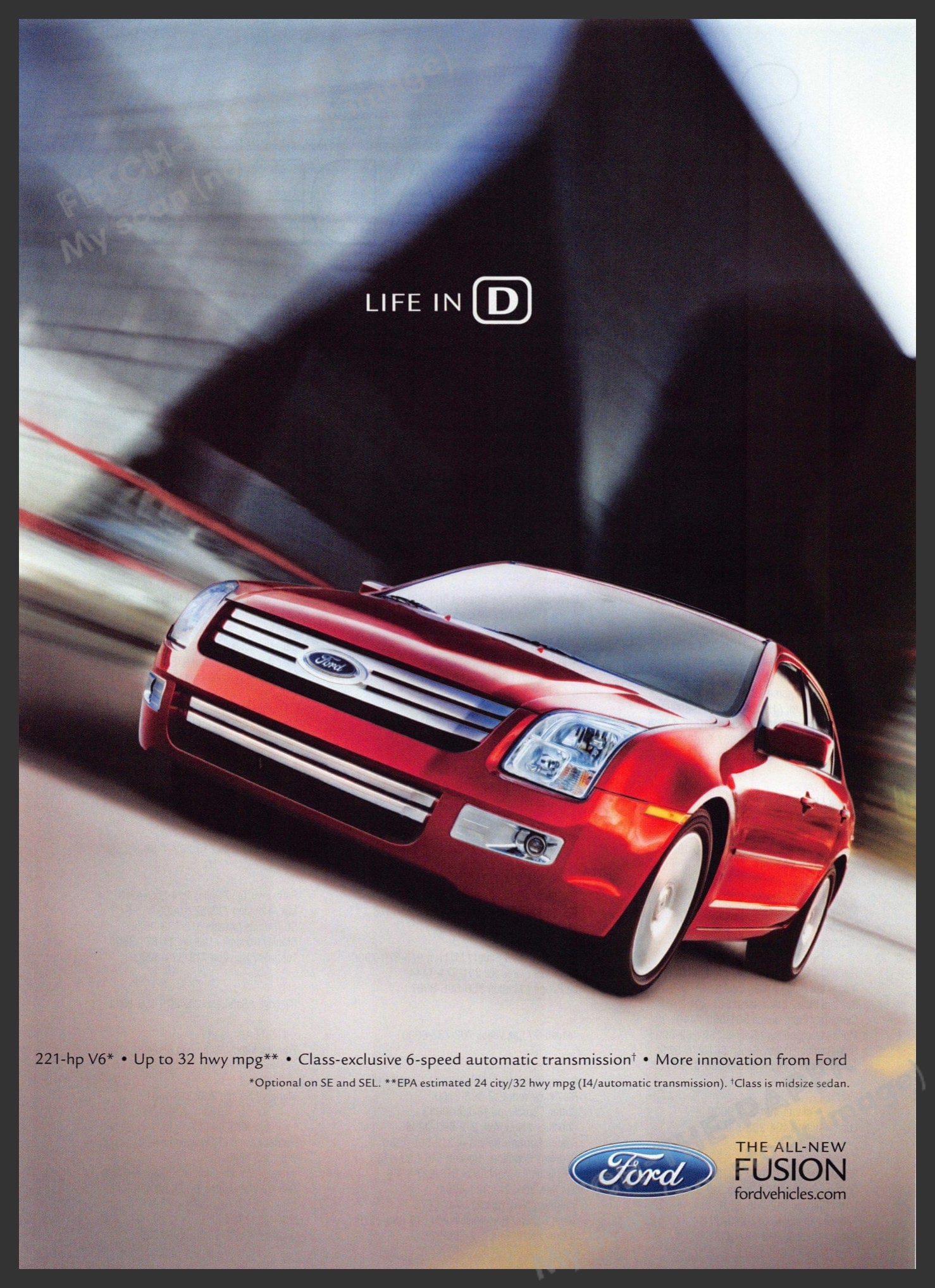Original 2006 Ford Fusion Print Ad - Life in D — Fetch-the-Paper