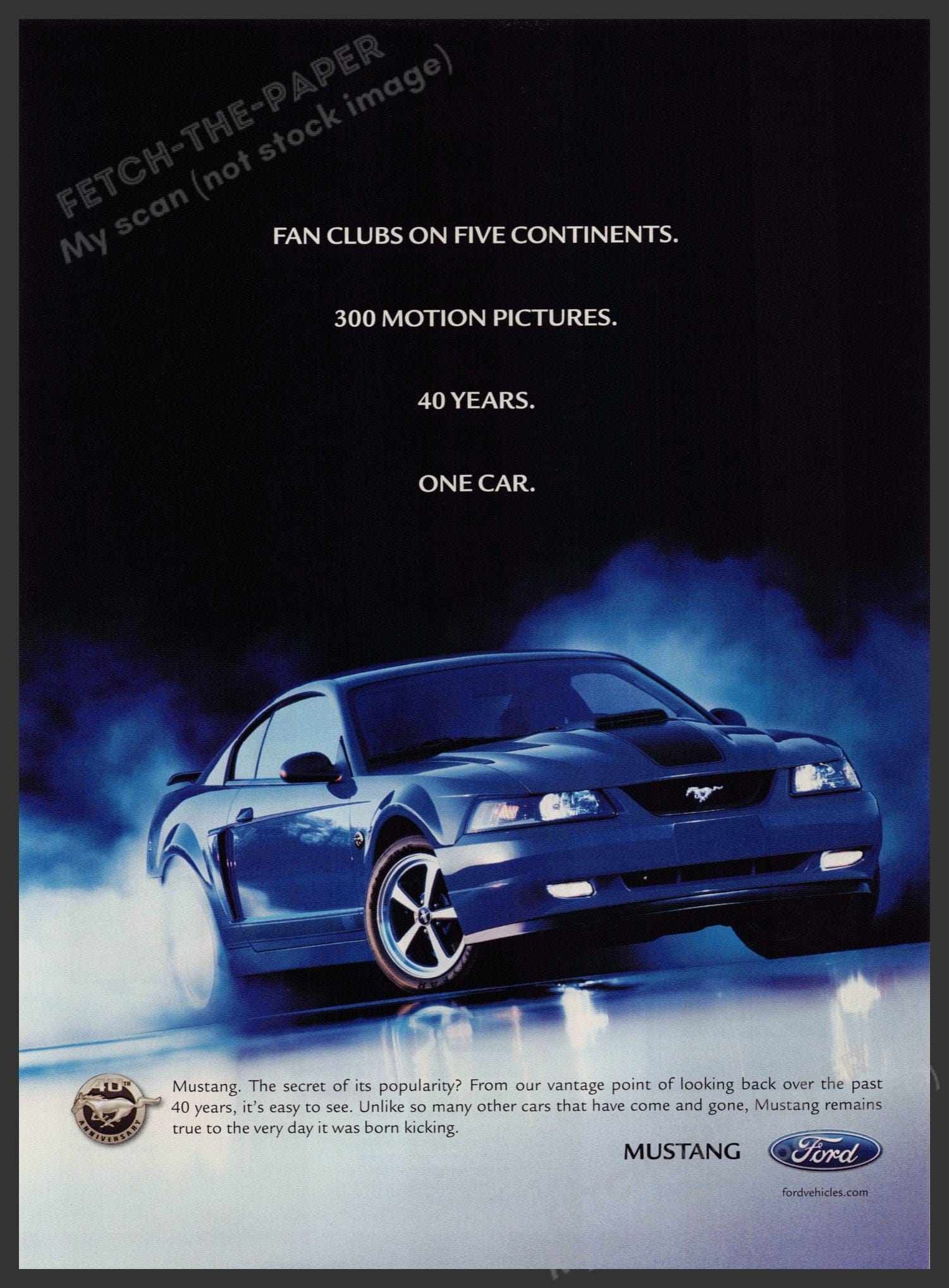 Ford Mustang 2000s Print Advertisement 2004 Blue Fan Club — Fetch-the-Paper