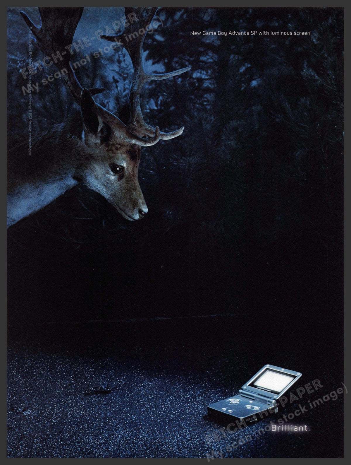Gameboy Advance SP 2003 Print Ad - Deer in Nighttime Forest — Fetch-the ...