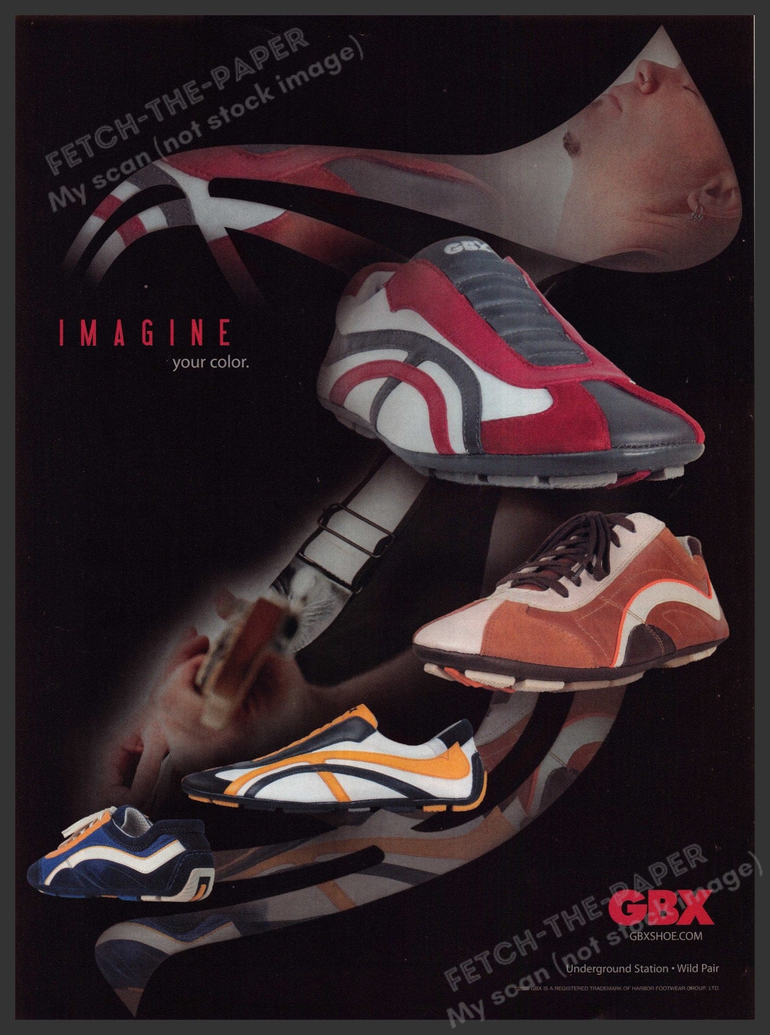 2006 GBX Shoe Ad - Vibrant 2000s Footwear "Imagine Your Color" — Fetch ...