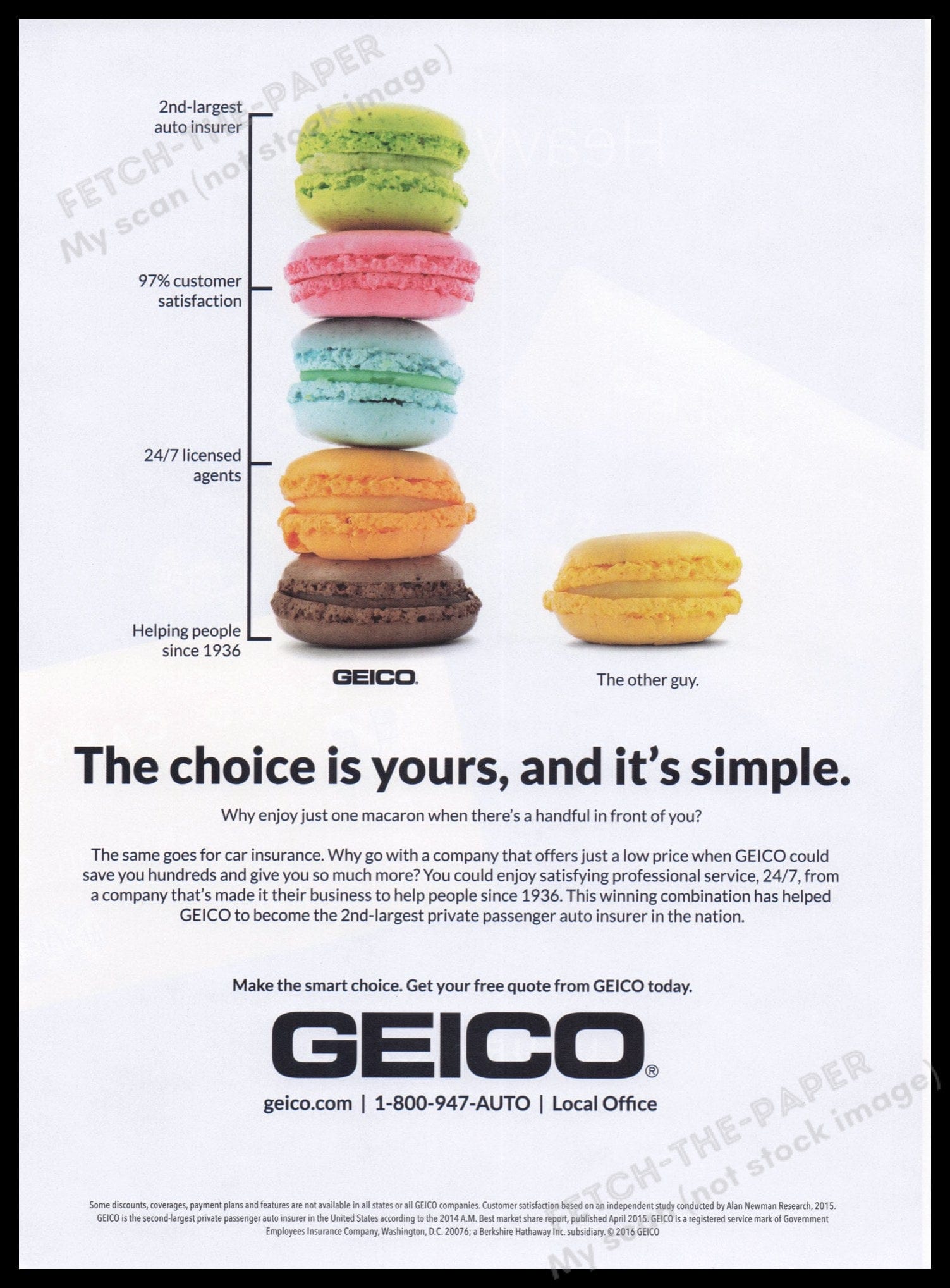 Geico Auto Macarons 2000s Print Advertisement Ad 2017 "The choice is y ...