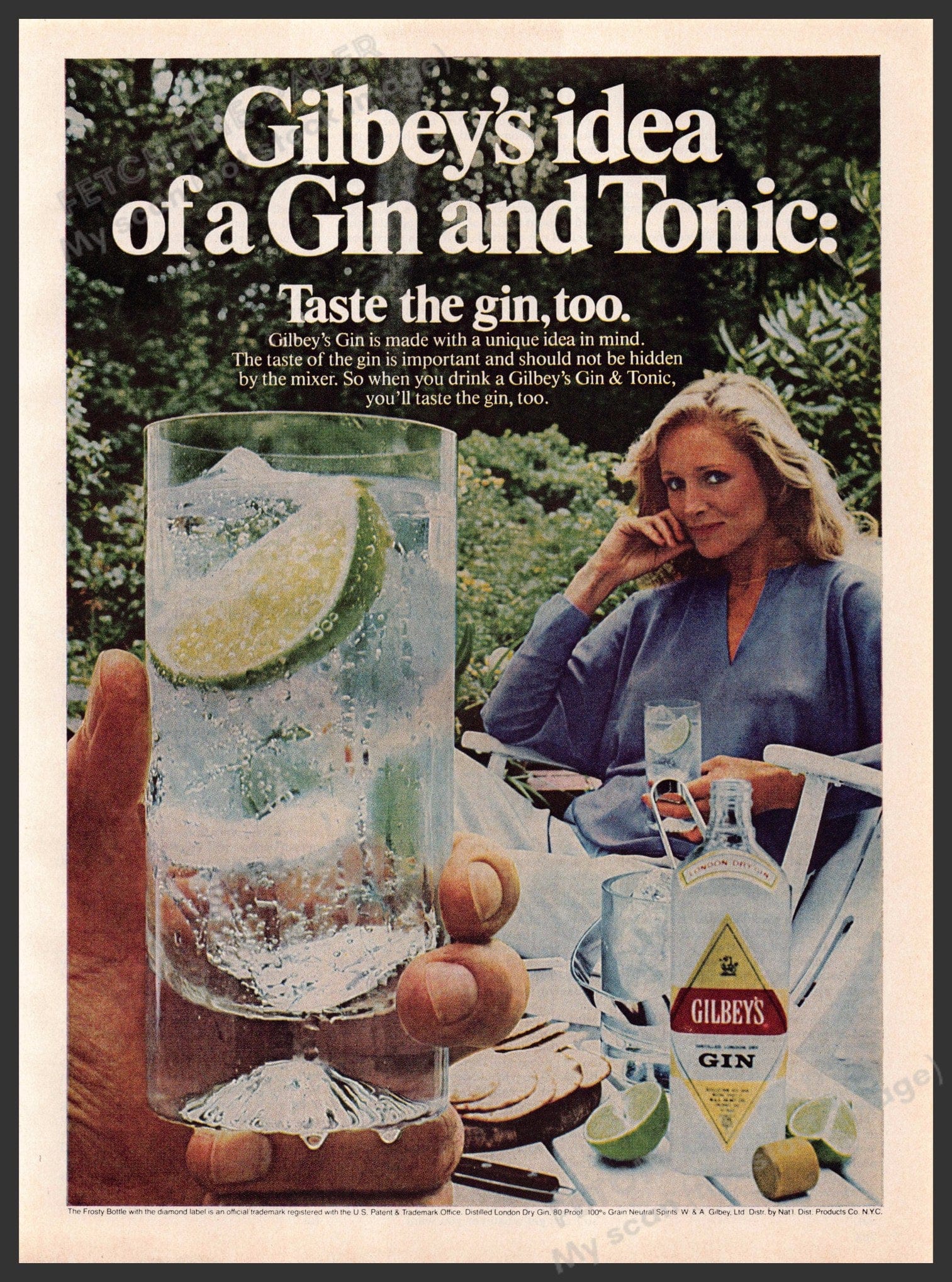 Vintage 1981 Gilbey's Gin & Tonic Print Ad - 8.5"x11" — Fetch-the-Paper