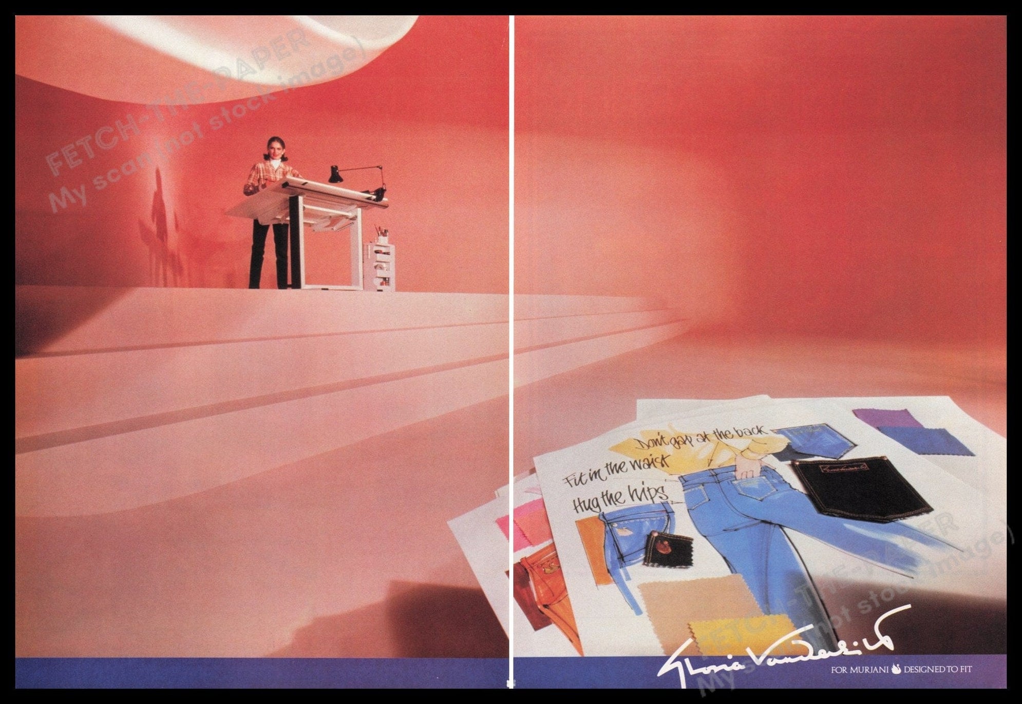 Gloria Vanderbilt Jeans 1980s Print Advertisement (2 pages) 1982 Desig ...
