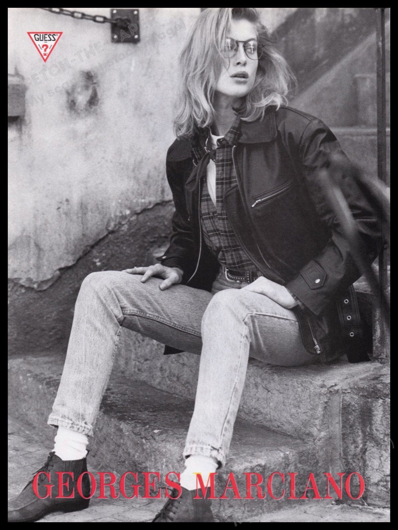 Guess Footwear Emma Warg 1980s Print Advertisement 1989 Front & Back P ...