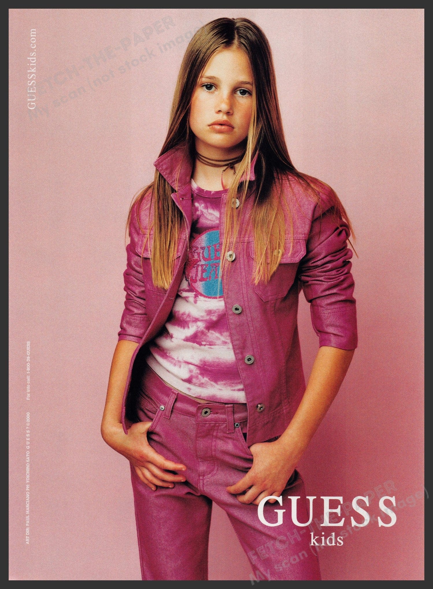 Guess Kids 2000s Print Ad - Tween Model in Stylish Outfit — Fetch-the-Paper