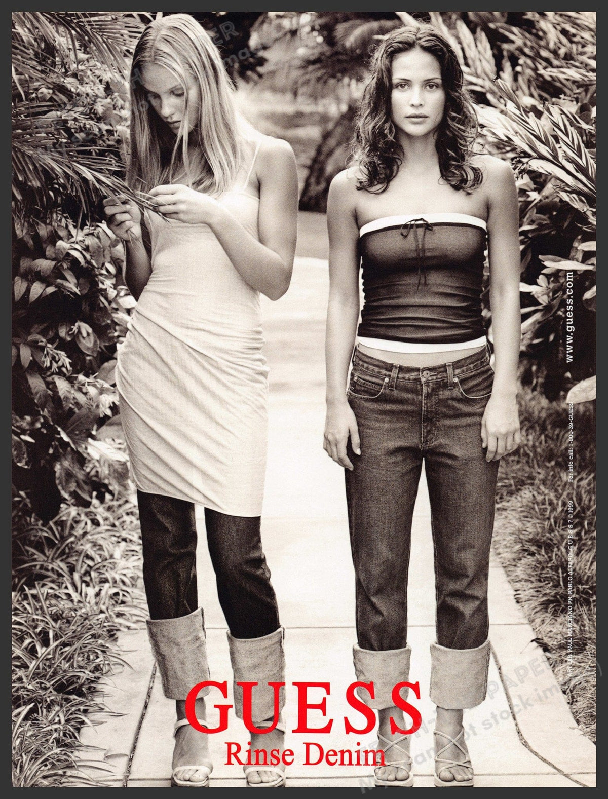 Guess Rinse Denim Jeans 1990s Print Advertisement Ad 1999 — Fetch-the-Paper