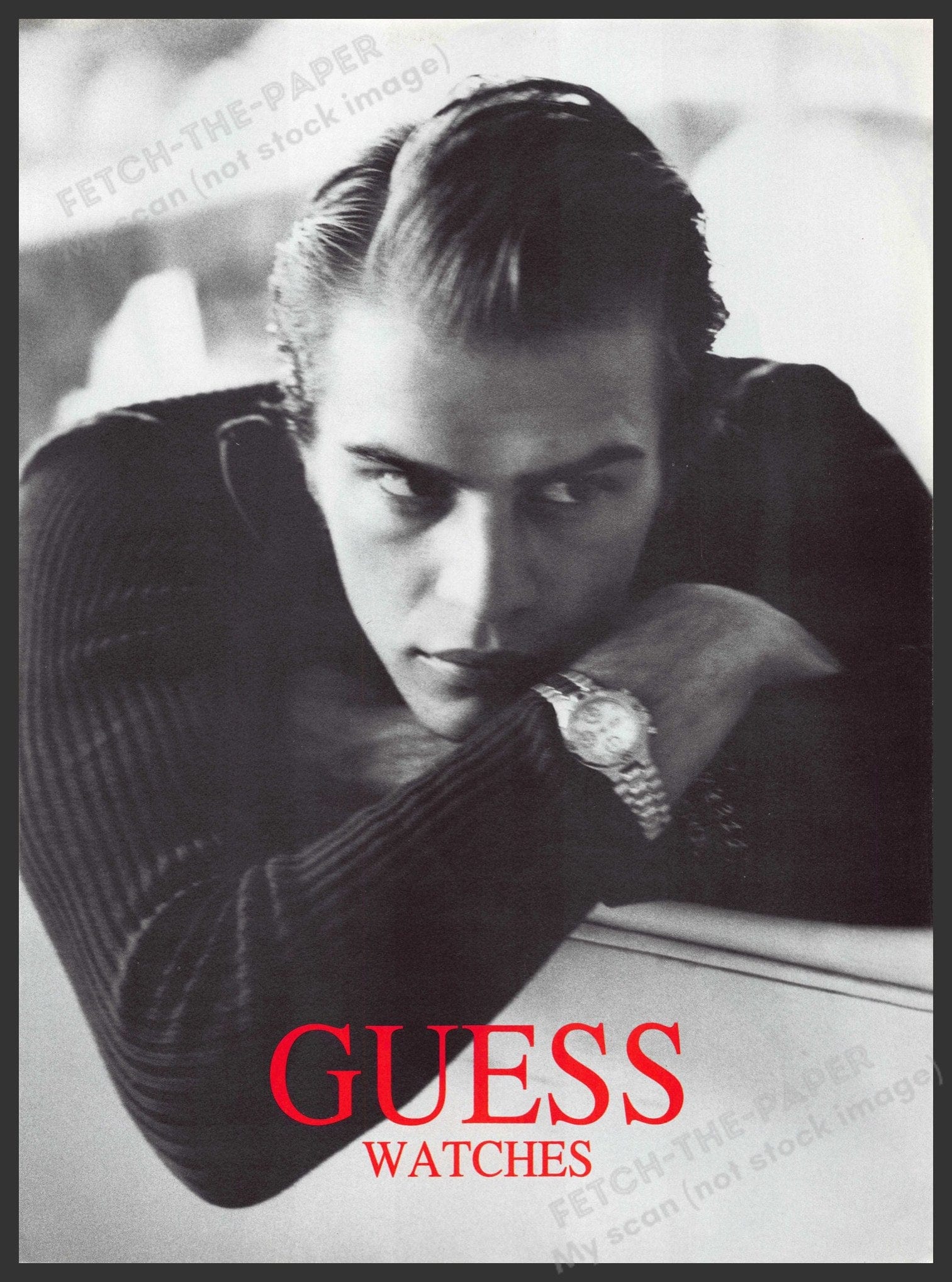 1995 Guess Watches Print Ad - Male Model, 1990s Fashion — Fetch-the-Paper