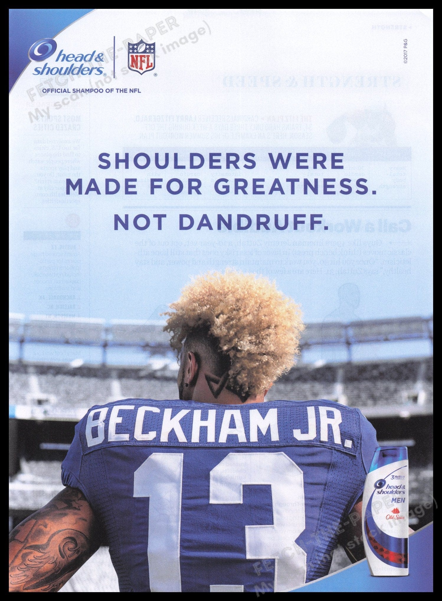 Head & Shoulders Odell Beckham Jr. 2017 NFL Print Ad — Fetch-the-Paper