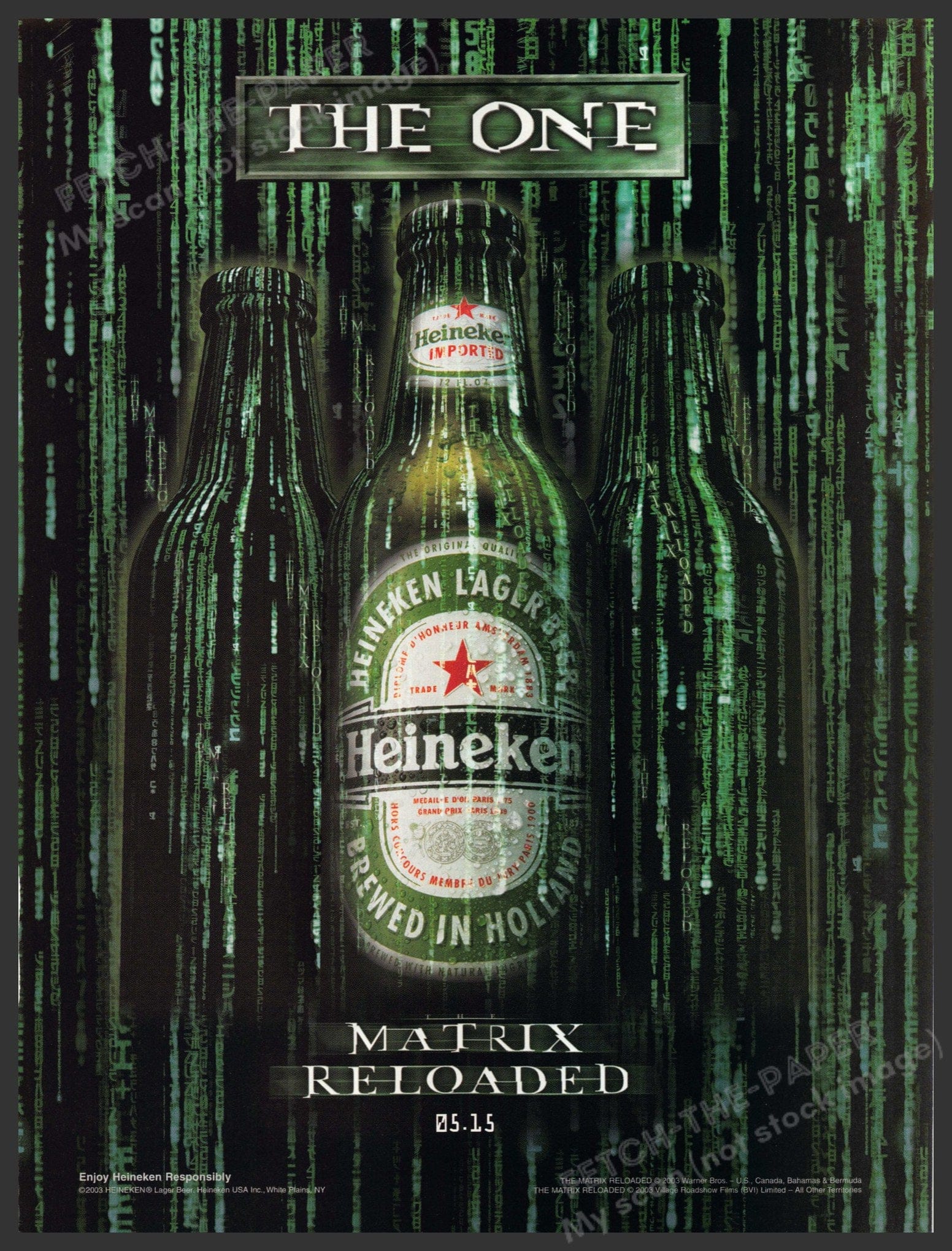 Heineken Matrix Reloaded 2003 Print Ad - Iconic Movie Design — Fetch ...
