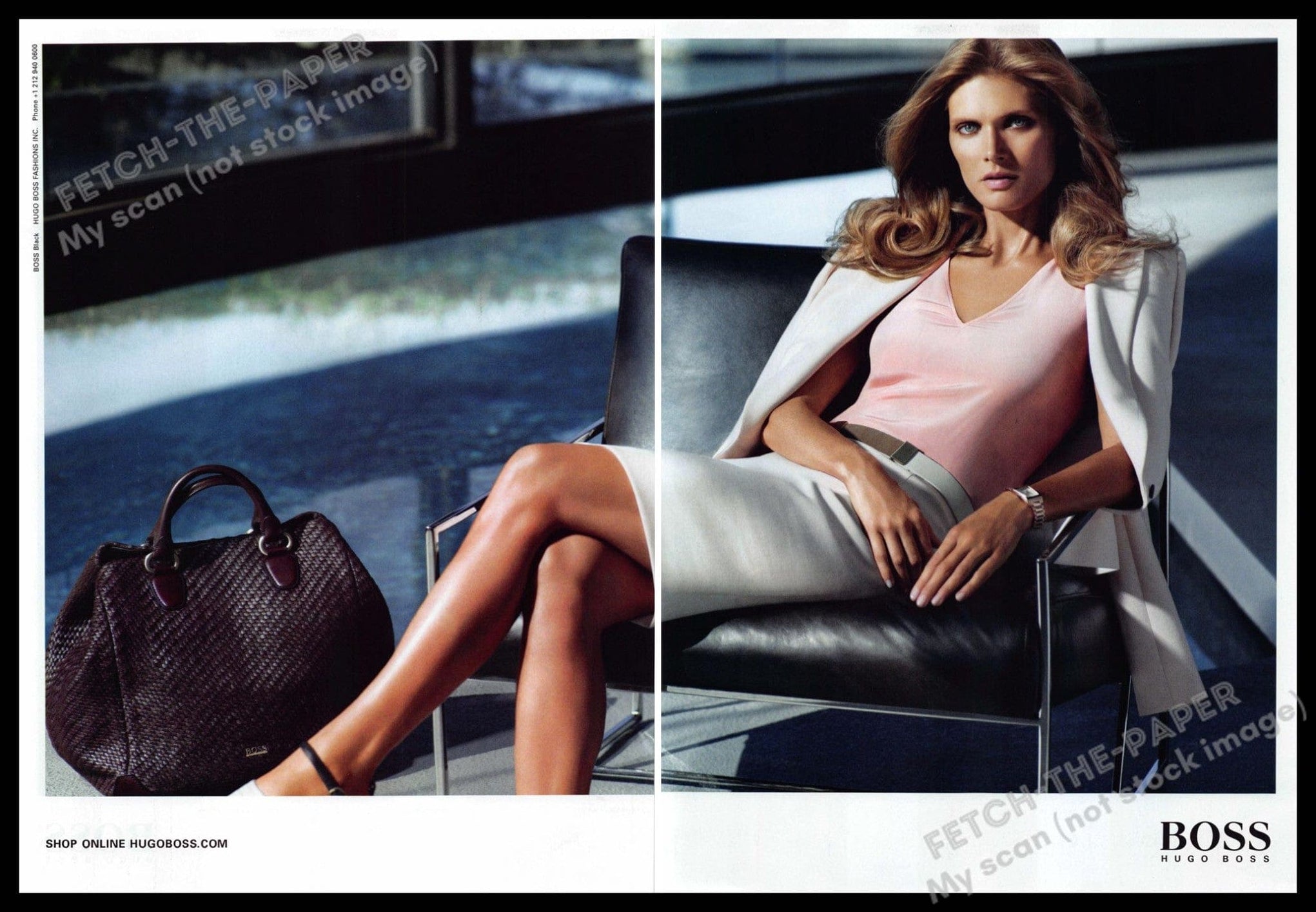 Hugo Boss 2012 Ad: Elegant Working Woman in Pink & White — Fetch-the-Paper