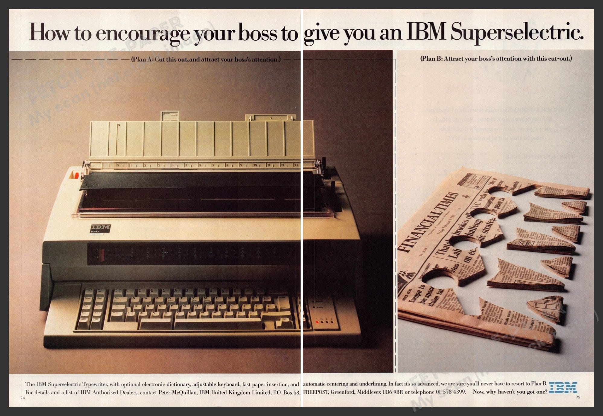 IBM Superselectric Typewriter 1980s Print Advertisement (2 pages) 1986 ...
