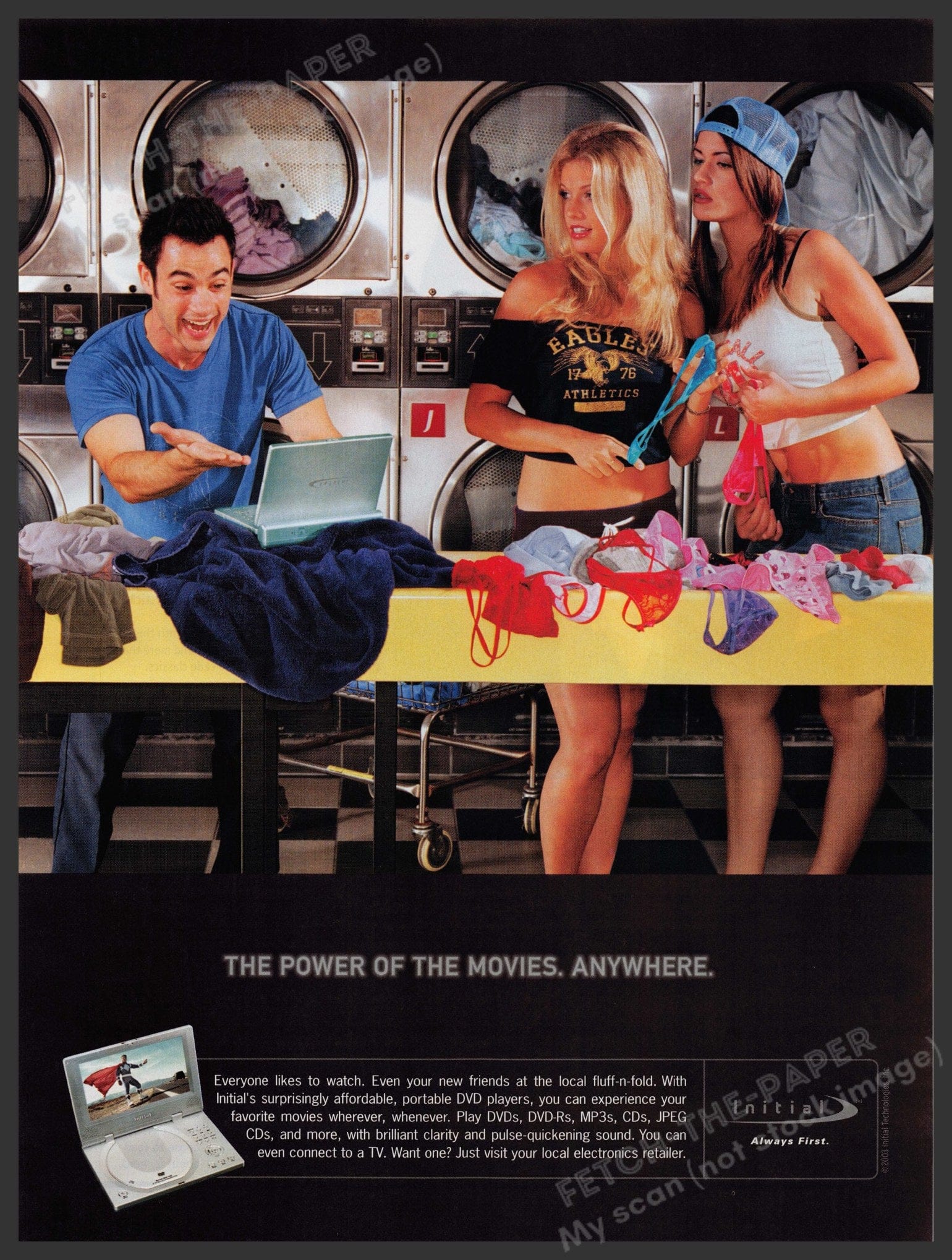 Initial DVD Player 2003 Print Ad - Portable & Versatile — Fetch-the-Paper