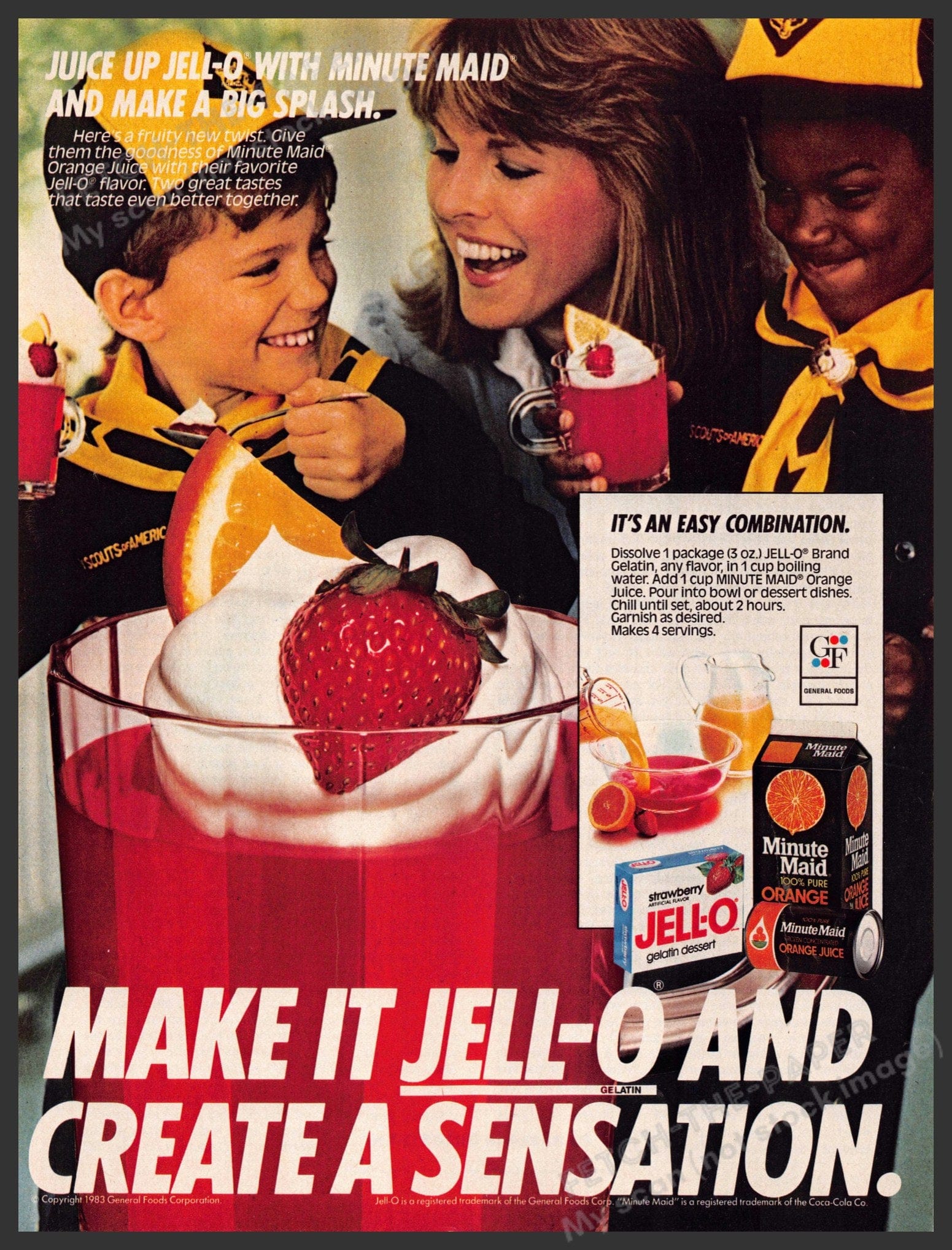 Jell-O Minute Maid 1980s Magazine Print Advertisement 1983 Boy Scouts ...