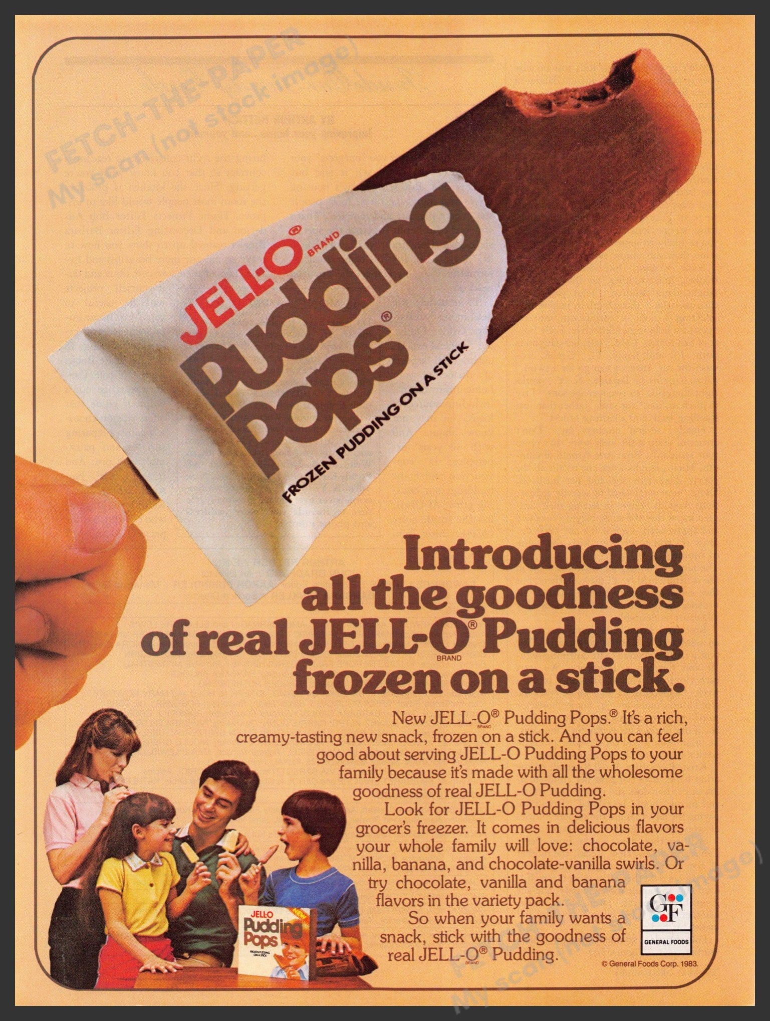 Jell-O Pudding Pops 1980s Print Advertisement Ad 1983 — Fetch-the-Paper