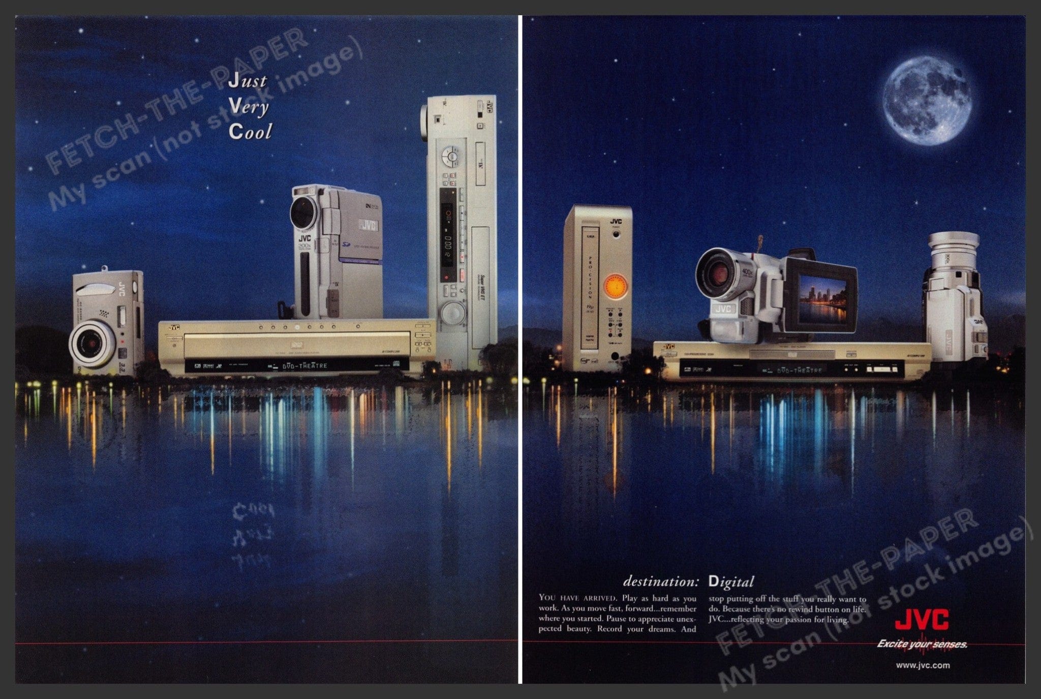 JVC Electronics Skyline 2000s Print Ad Centerfold 2001 — Fetch-the-Paper