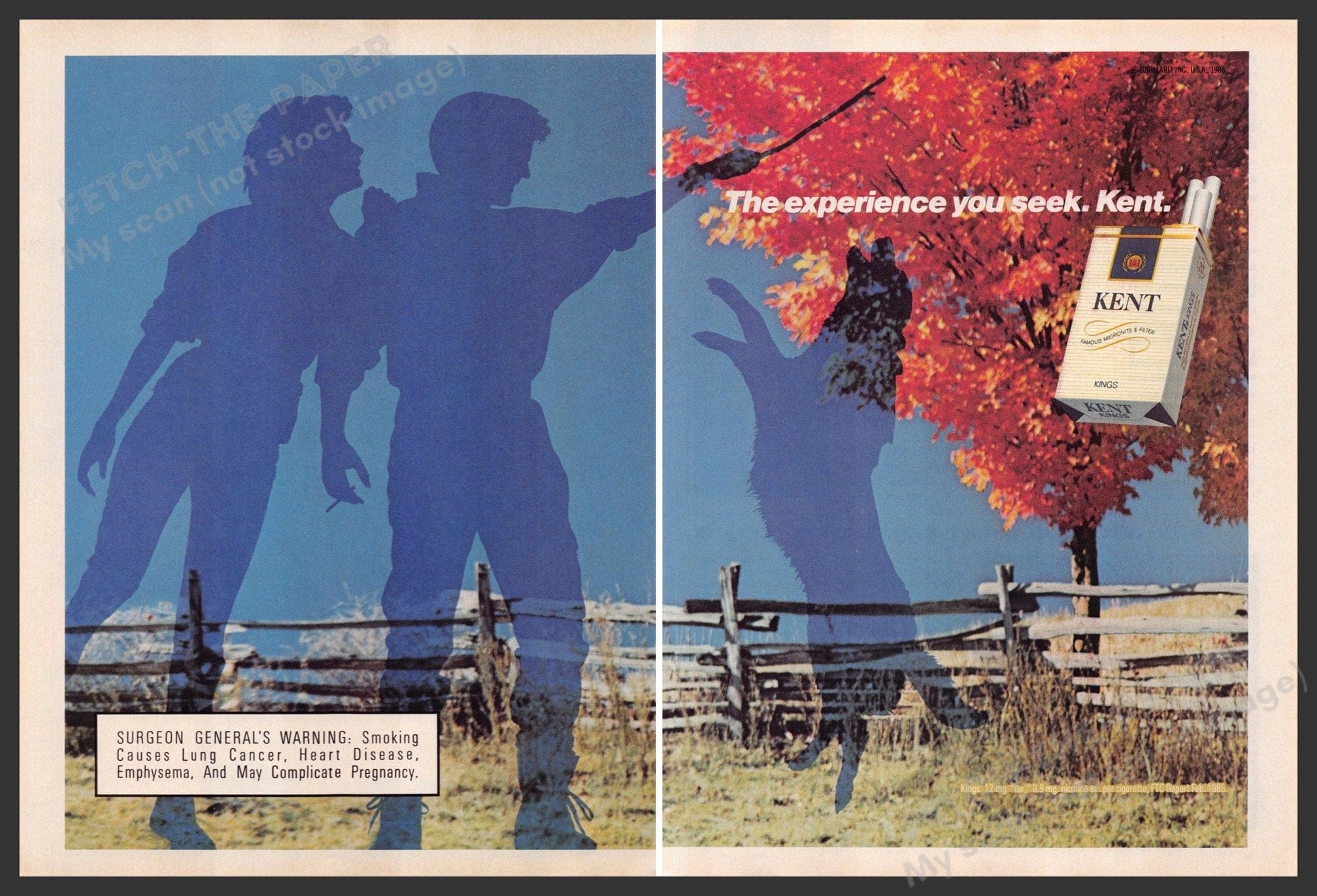Kent 1980s Magazine Print Advertisement (2 pages) 1986 Silhouette Coup ...