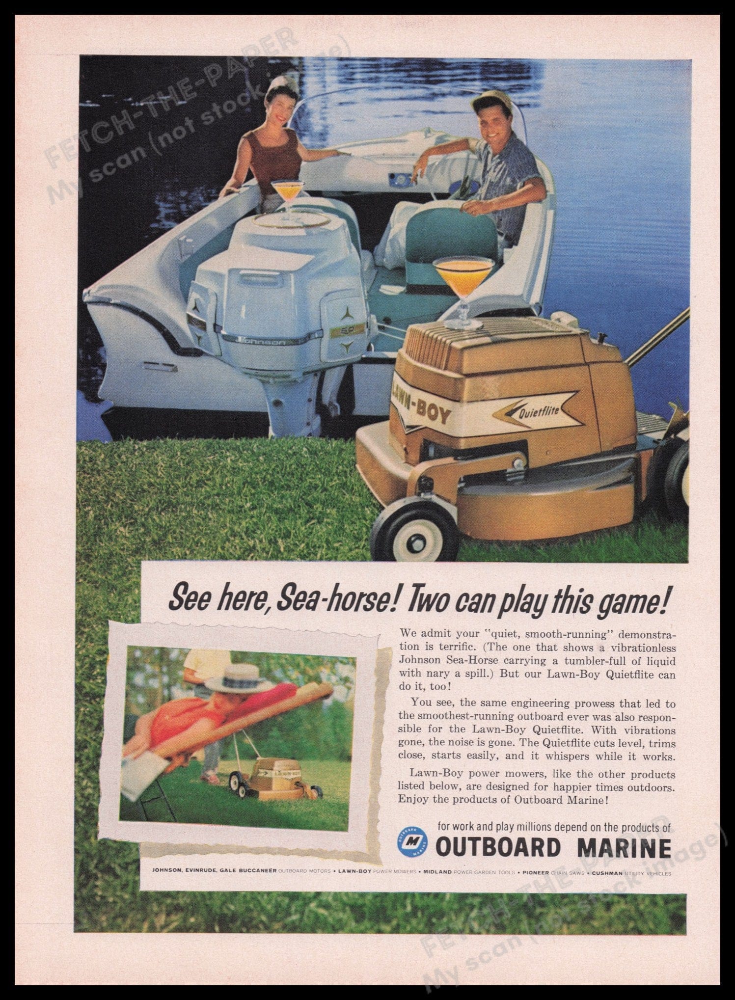 Lawn-Boy Quietflite Lawnmower 1950s Print Advertisement Ad 1959 — Fetch ...
